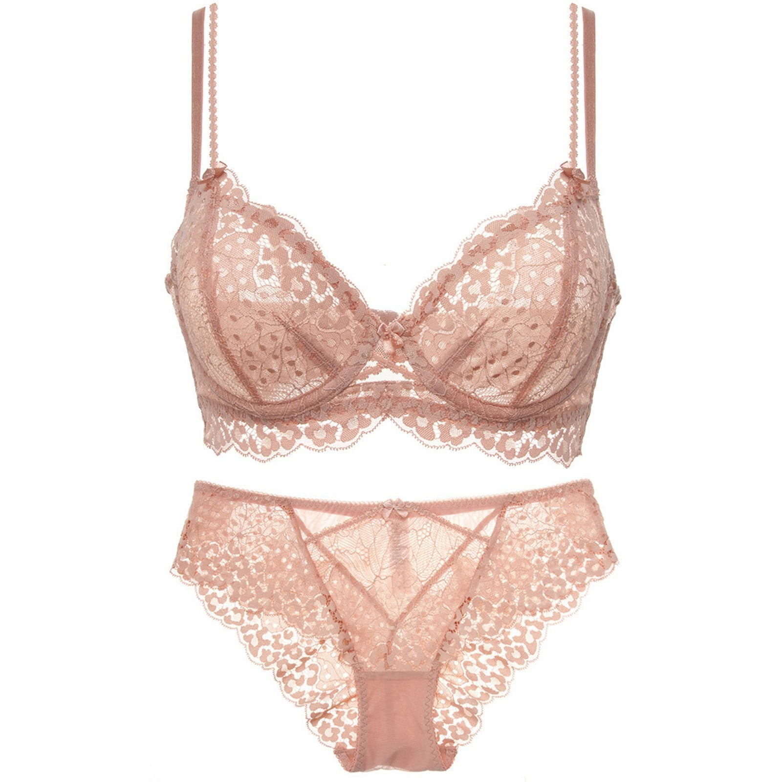 Ehqjnj Lace Bralette And Panty Set White Ladies Lingerie Set Floral