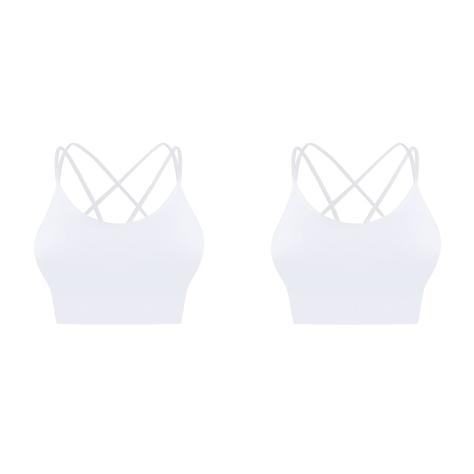 EHQJNJ Lace Bralette Plus Size Pack 2Pc Womens Cross Back Sport Bras ...