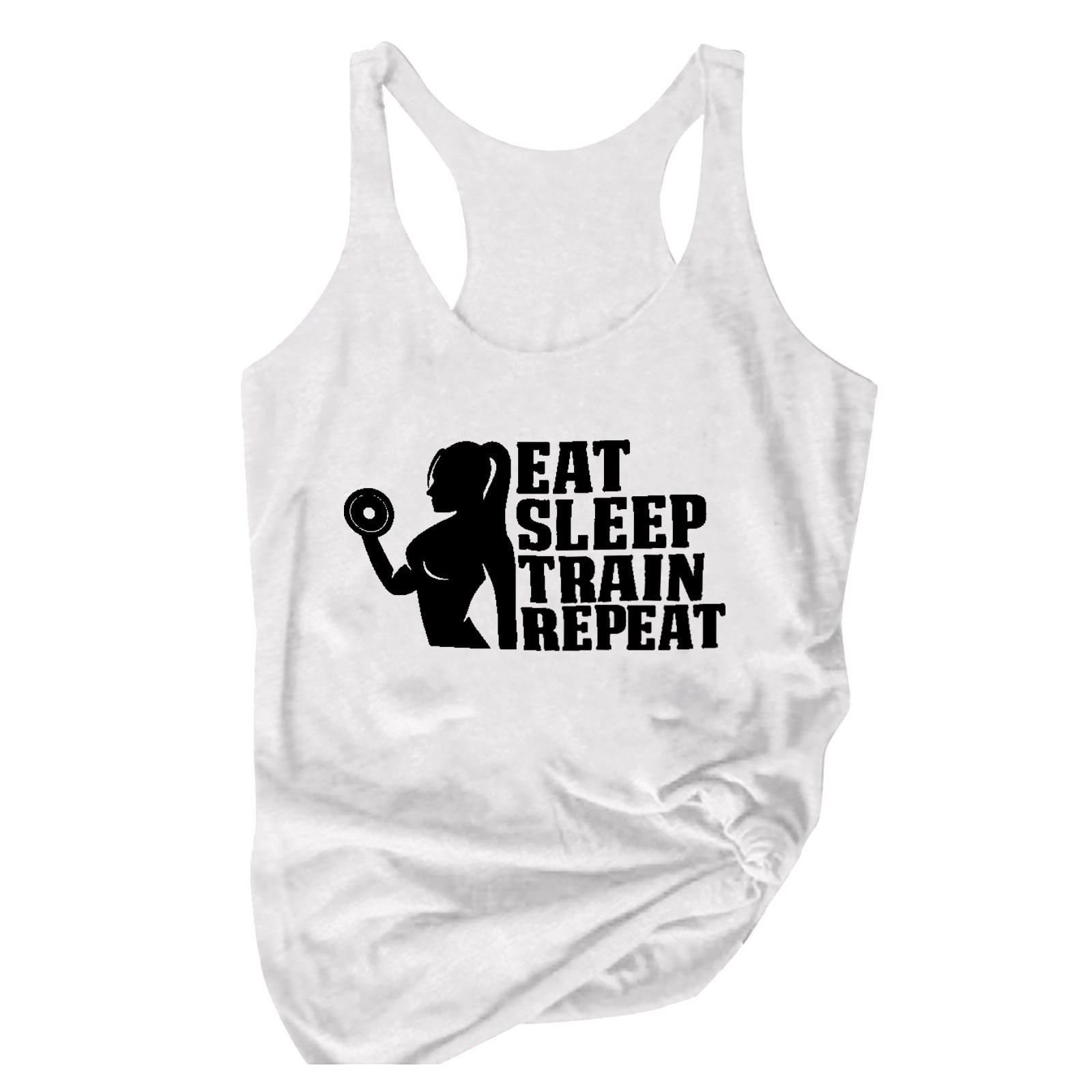 EHQJNJ Lace Corset Top Eat Sleep Train Repeatedly Women's Racerback ...