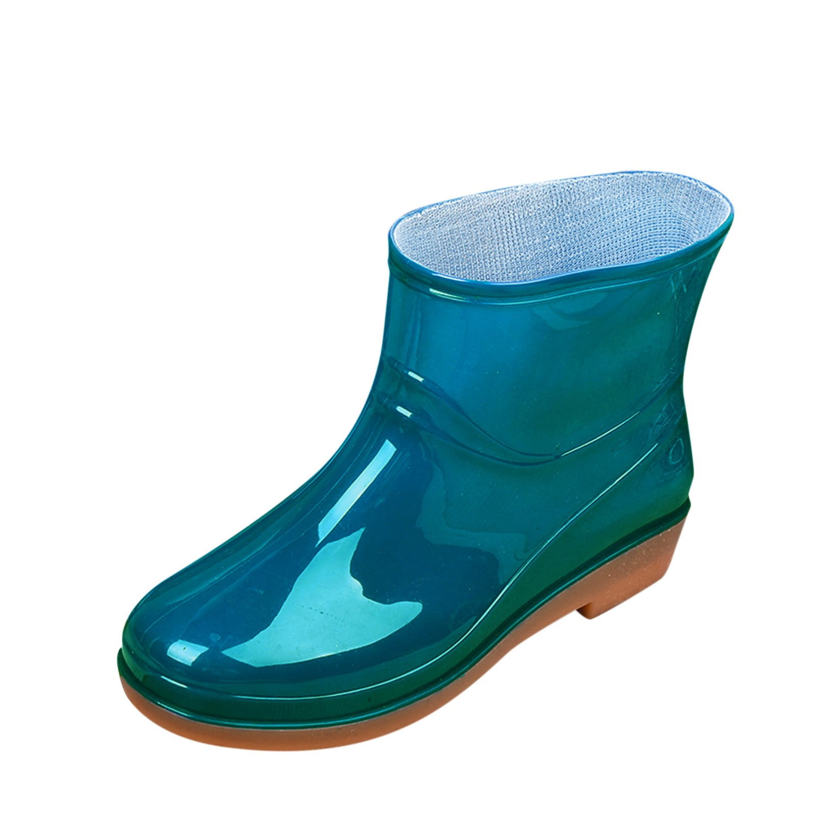 EHQJNJ Ladies Rain Boots Shoe Round Waterproof Middle Toe Low Heeled ...