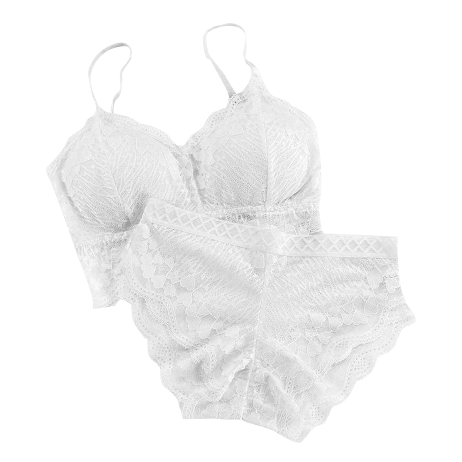 Ehqjnj Matching Bralette And Panty Sets For Women Seamless Lace Cutout