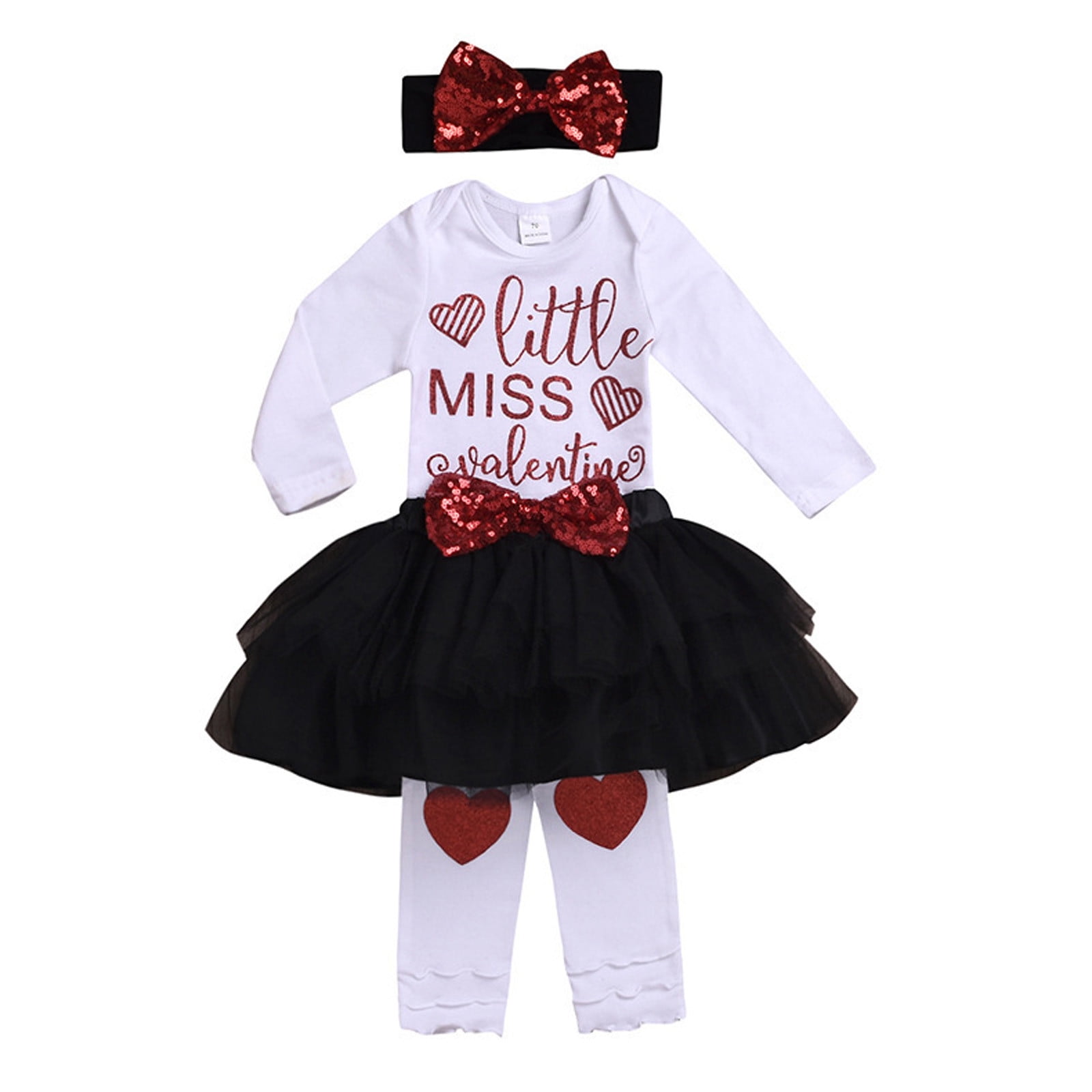 EHQJNJ My First Valentines Day Baby Girl Outfit 2025 Baby Valentine Romper Tops+Tutu Skirt+Leg ...