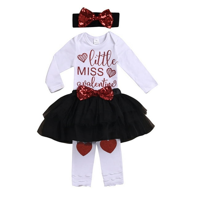 EHQJNJ My First Valentines Day Baby Girl Outfit 2025 Baby Valentine Romper Tops+Tutu Skirt+Leg ...