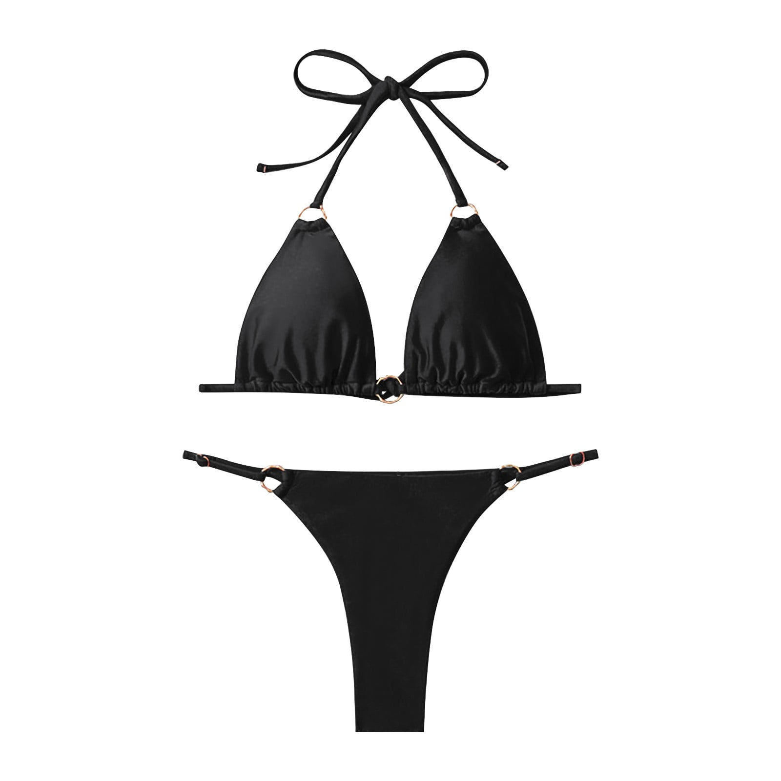 Ehqjnj Plus Size Bikini Set Swimsuit For Women Women Solid Color Bikini Set Swimming Two Piece