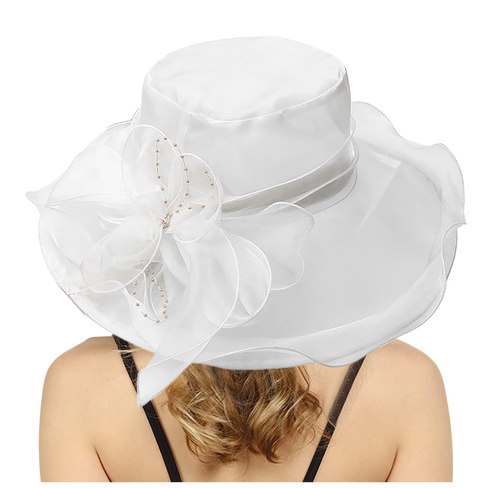 EHQJNJ Ponytail Hats for Women Green Womens Summer Dress Hat Wide Leaf ...