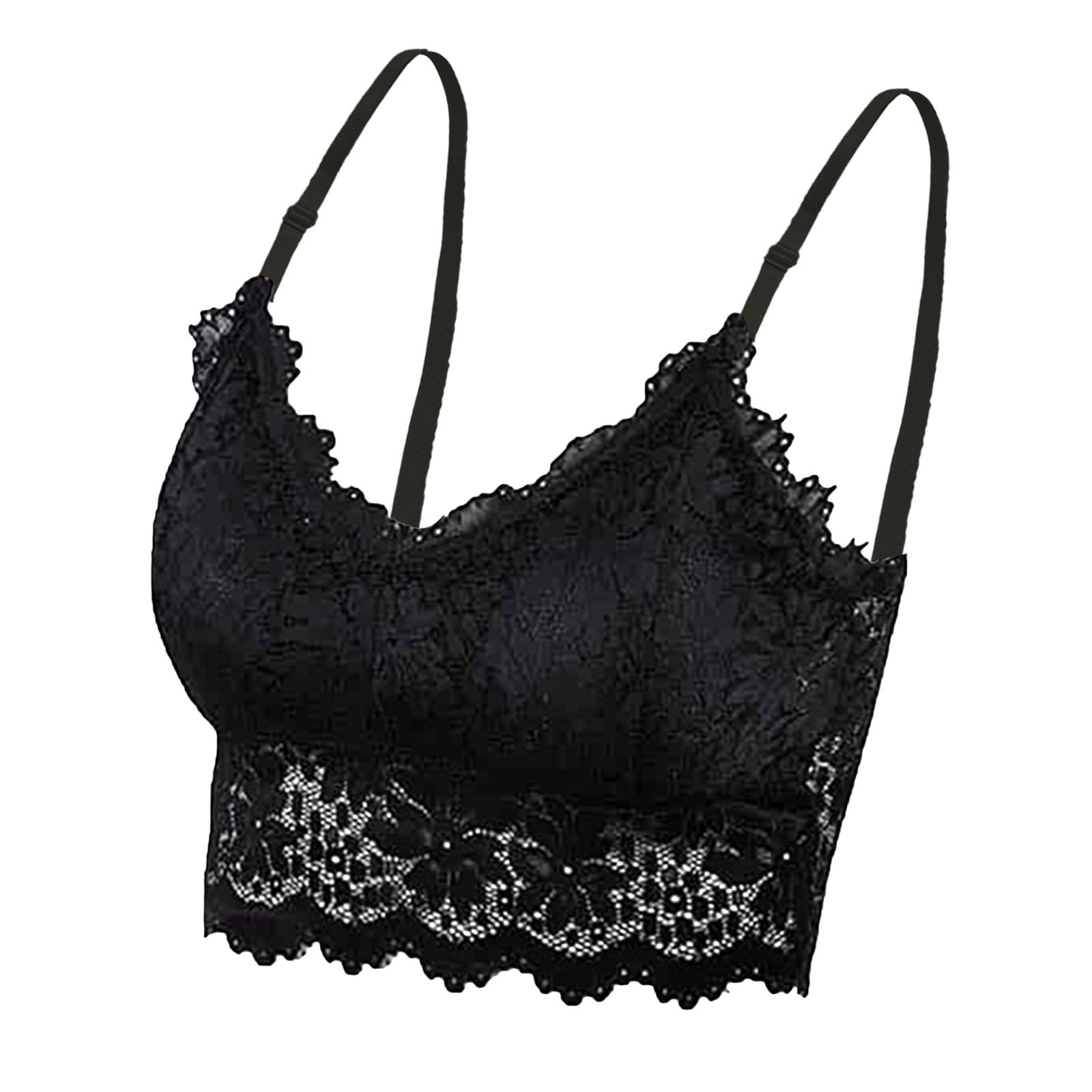 EHQJNJ Push up Bra Women One Size Vest Crop Wireless Bra Lingerie V ...