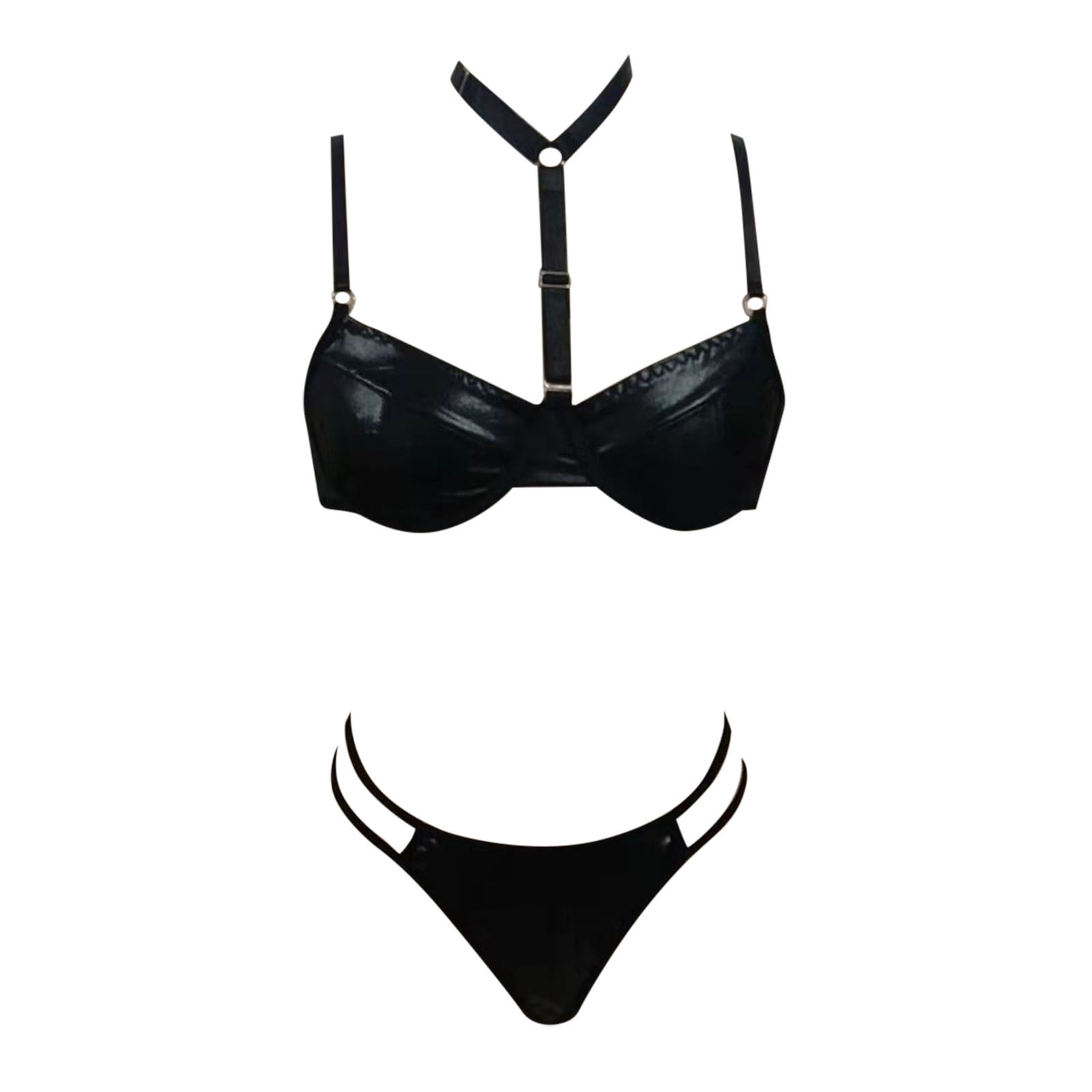 Ehqjnj Red Lingerie Push Up Fashion Women Patent Leather Sleepwear