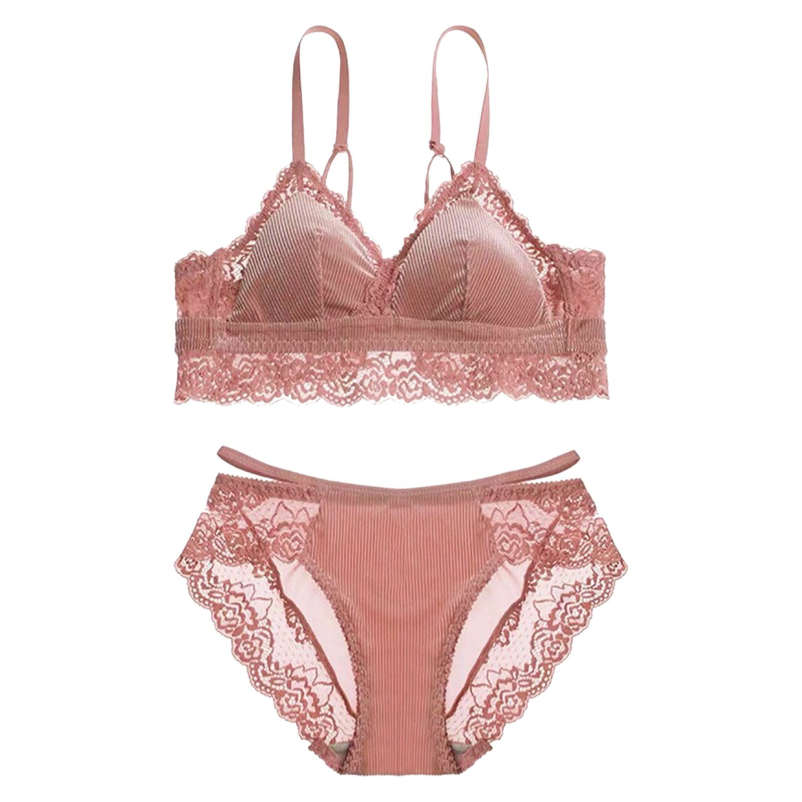 Ehqjnj Red Sheer Bralette Set 2024 Women Thin Cup Lace Colorblock Bra Set Shaped Push Up