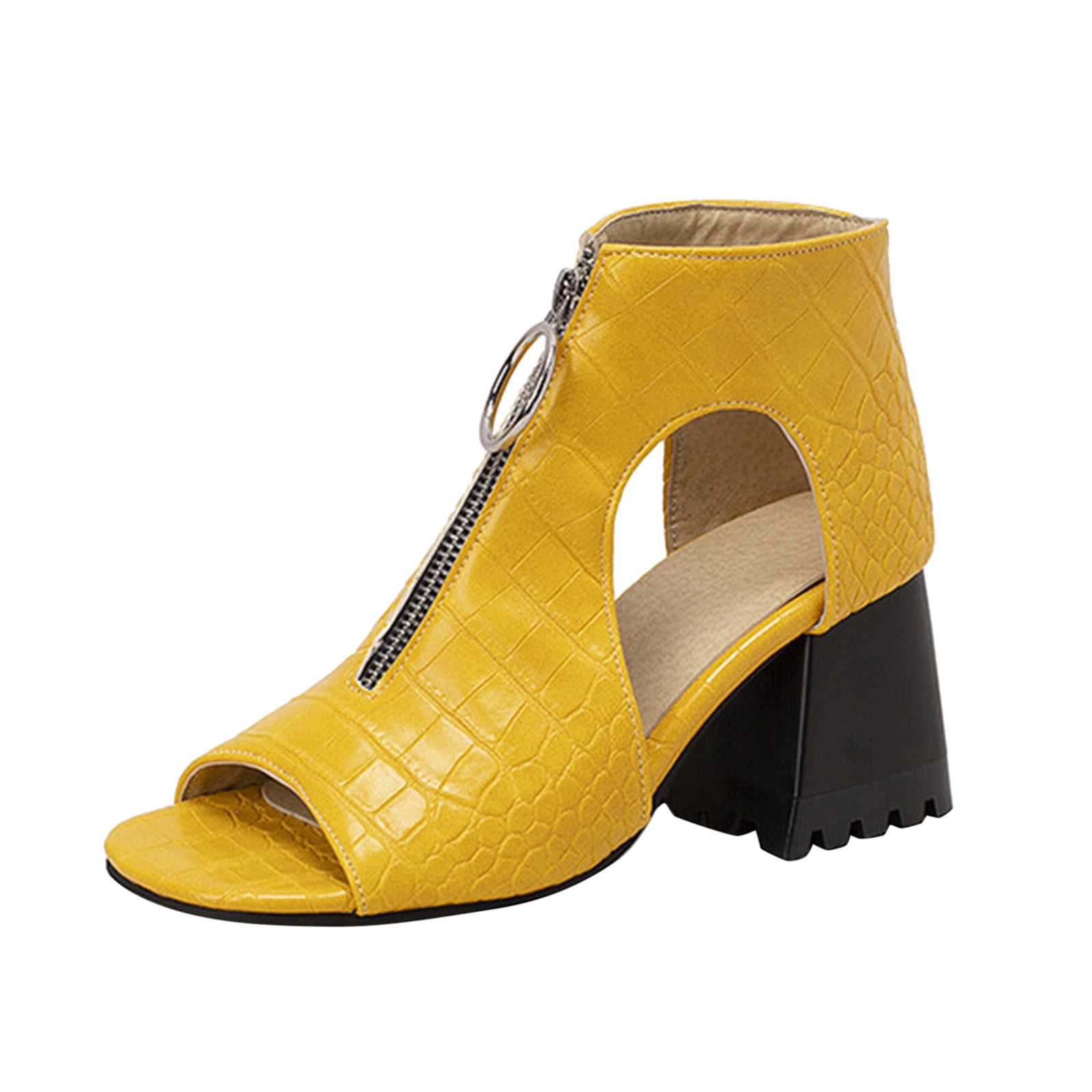 Ehqjnj Sandals Women Wedges Platform Black Sandals Women Flat Ladies Fashion Solid Color Leather