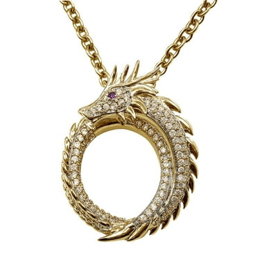 FaithHeart Red Stone Dragon Claw Pendant Necklace for Men Vintage Punk ...