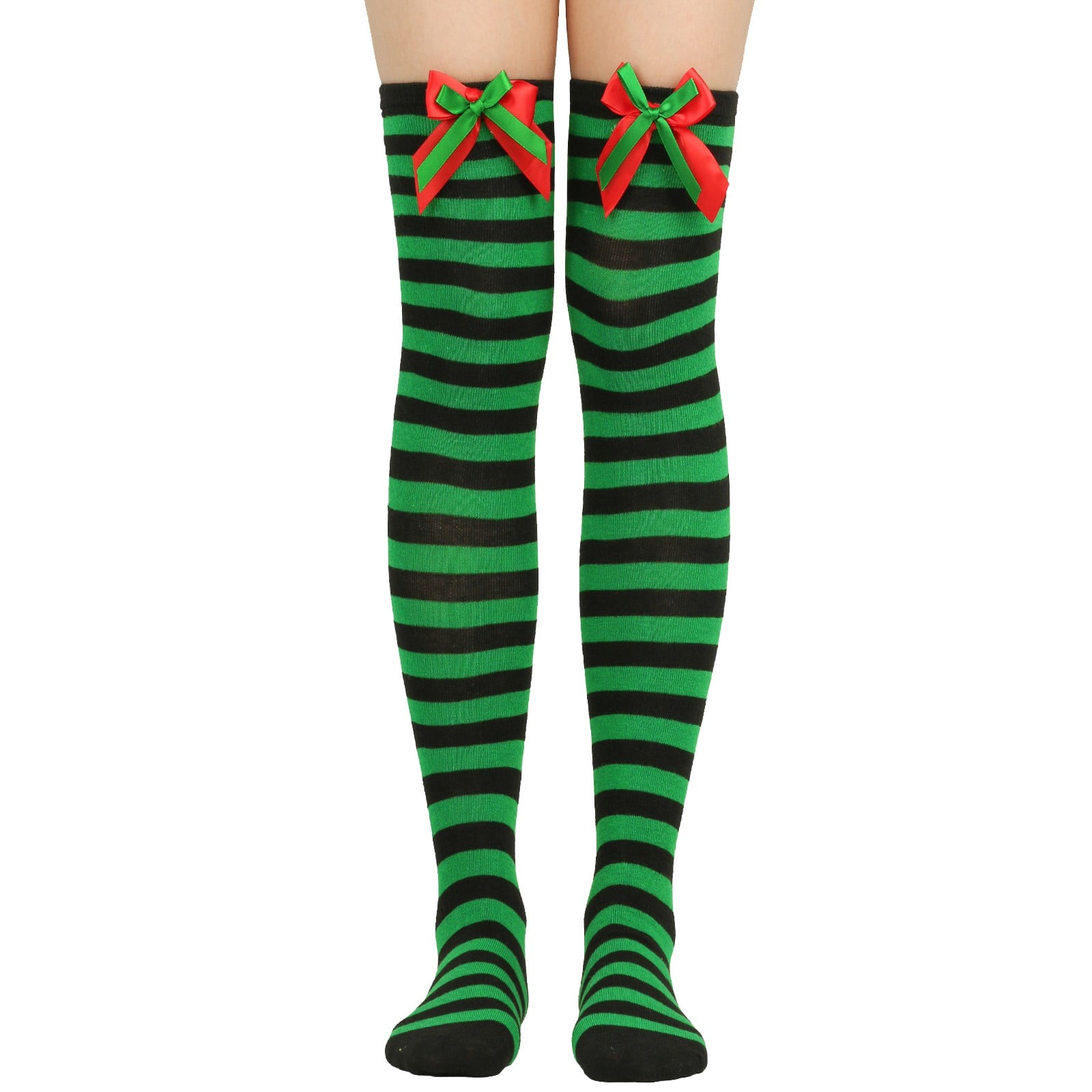 Ehqjnj Thermal Stockings For Women Christmas Bow Thigh High Long