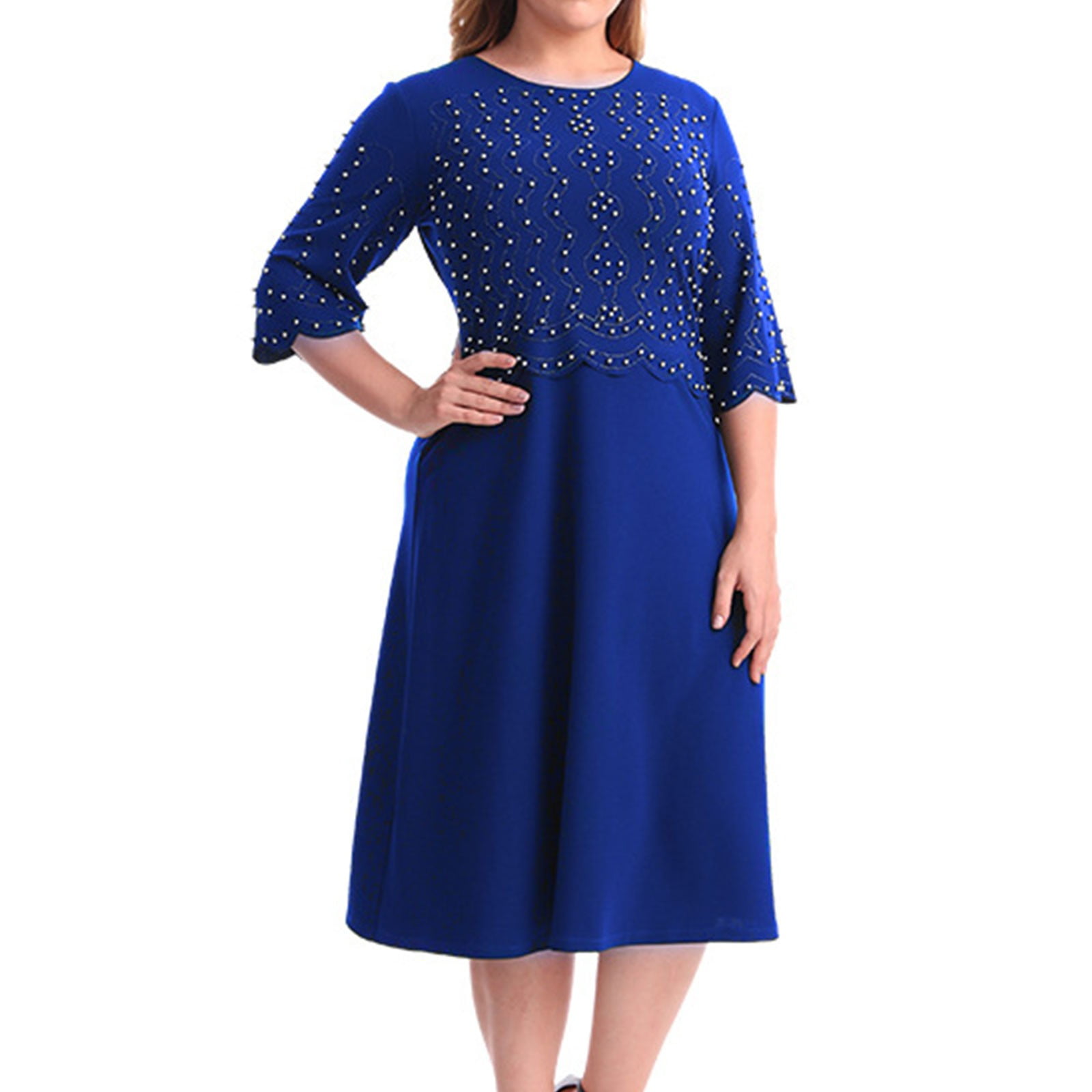 Ehqjnj Womens Long Sleeve Dresses Women 2024 New Lady Elegant Knitting Lace Cape Dress Plus Size