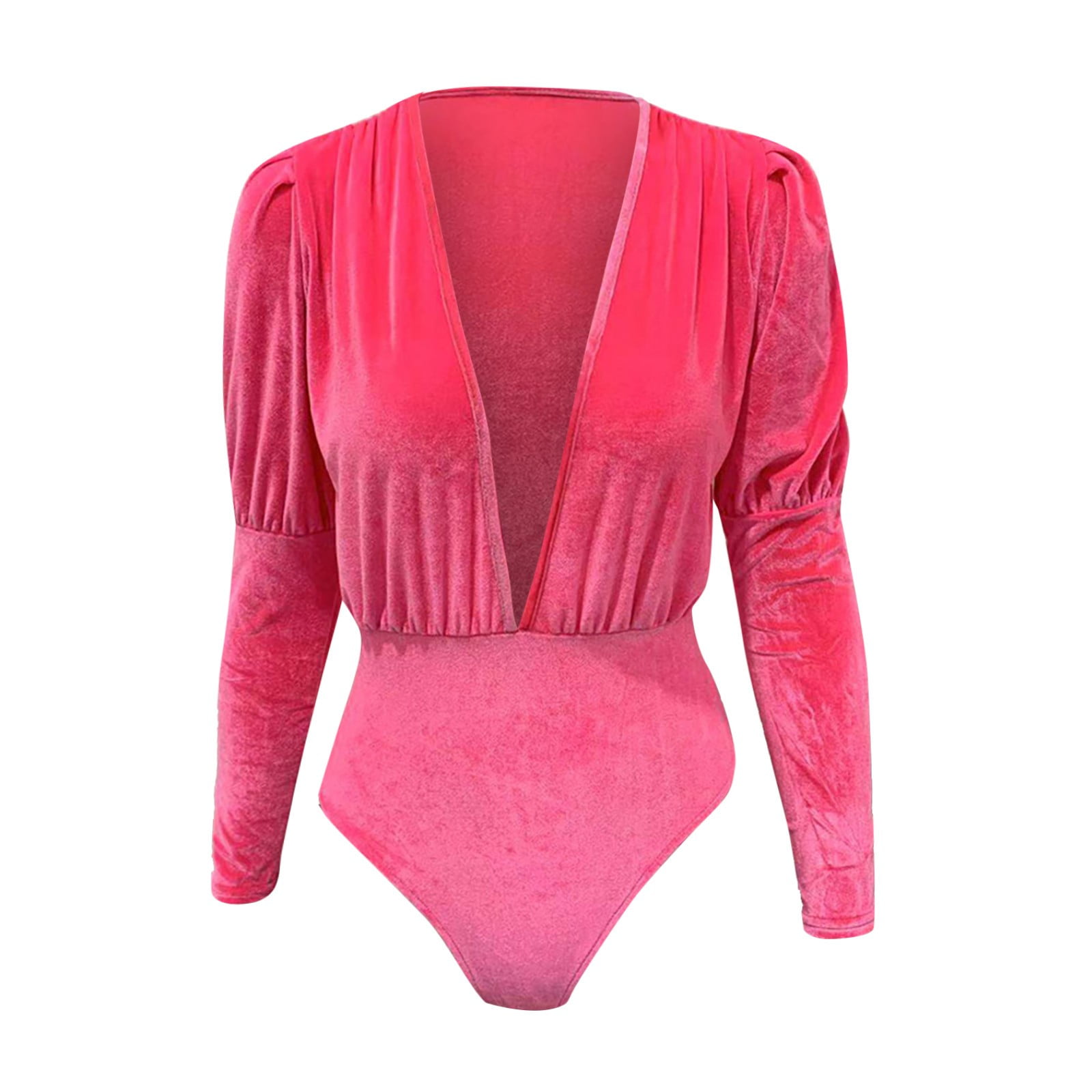 Ehqjnj Yoga Jumpsuits For Women Shorts Bubble Sleeve V Neck Velvet High Waist Sexy Jumpsuit