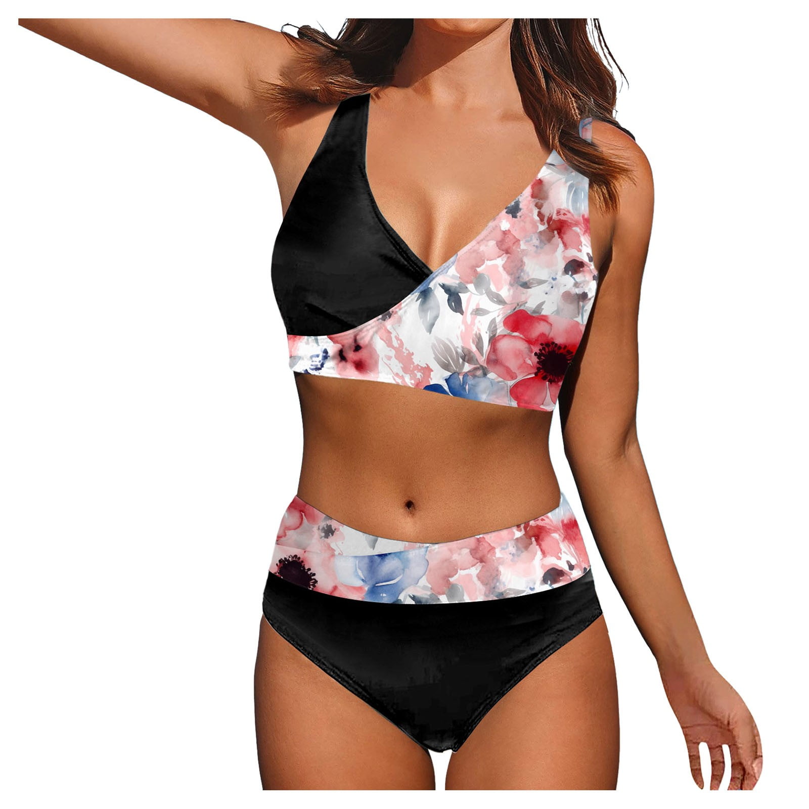 Ehrwe Bikinis For Women 2024 Bikini Split Print Sexy Hot Diamonds