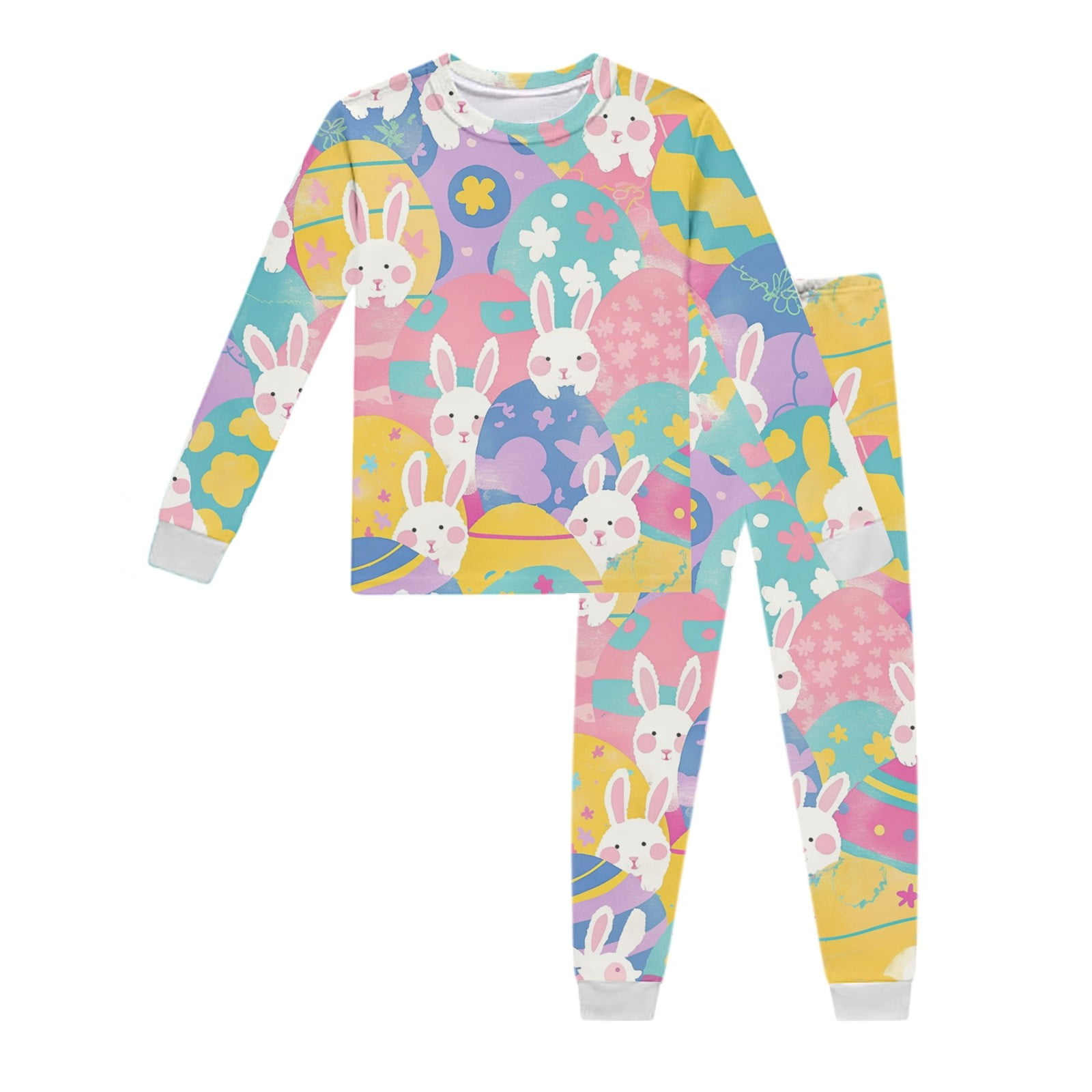 EHRWE Easter Pajama For Kids Children's Cute Printed Long Sleeve Pajama ...