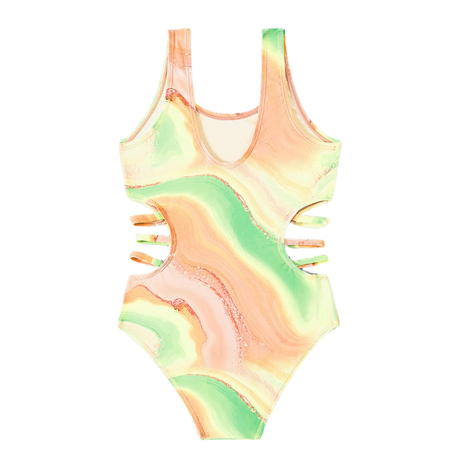 EHRWE Girls Swimsuit Kids Bikini Swimsuits Bikini Graphic Printed Sport ...