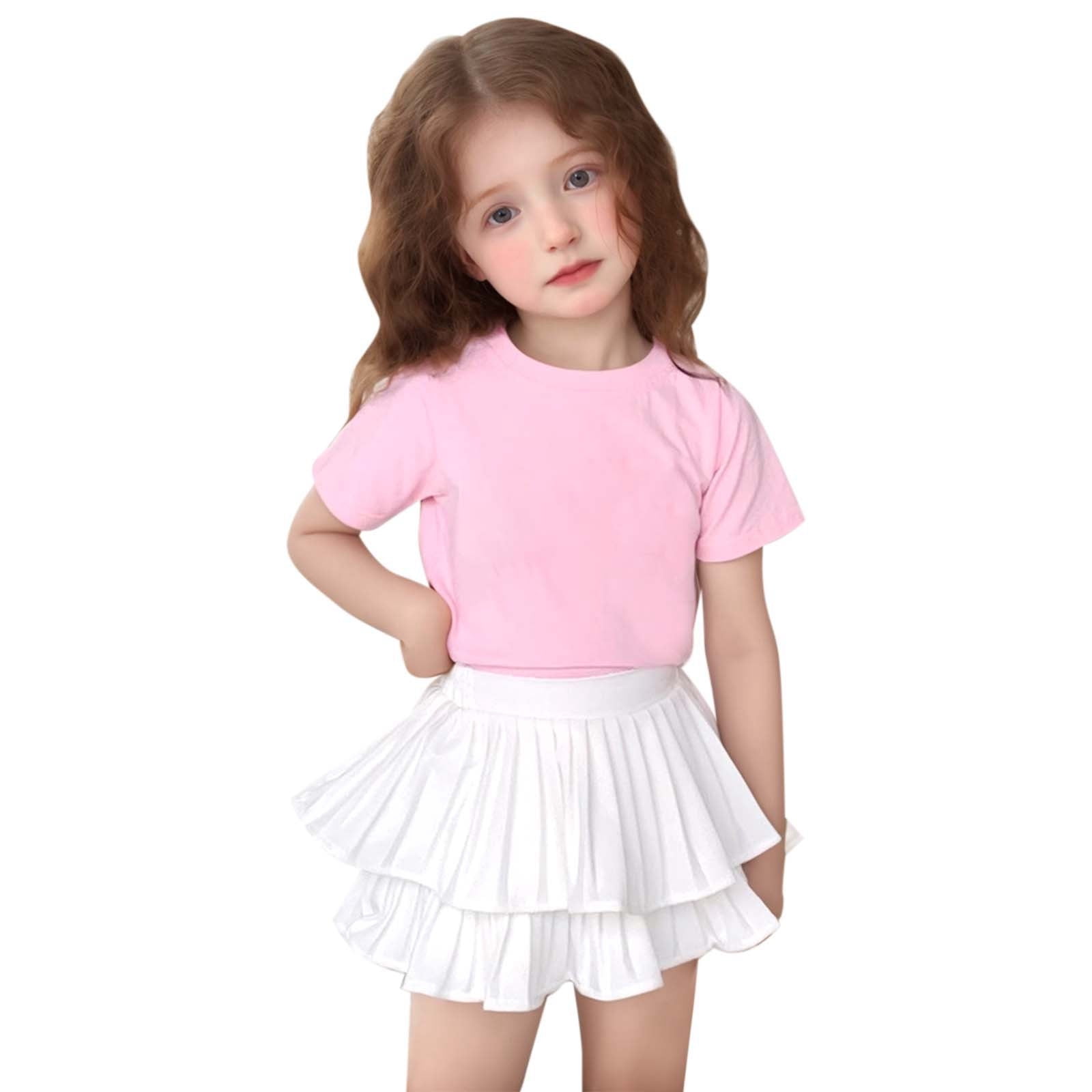 EHRWE Little Girl Dresses Mini Pleated Skirt Skort For Toddler Girls ...