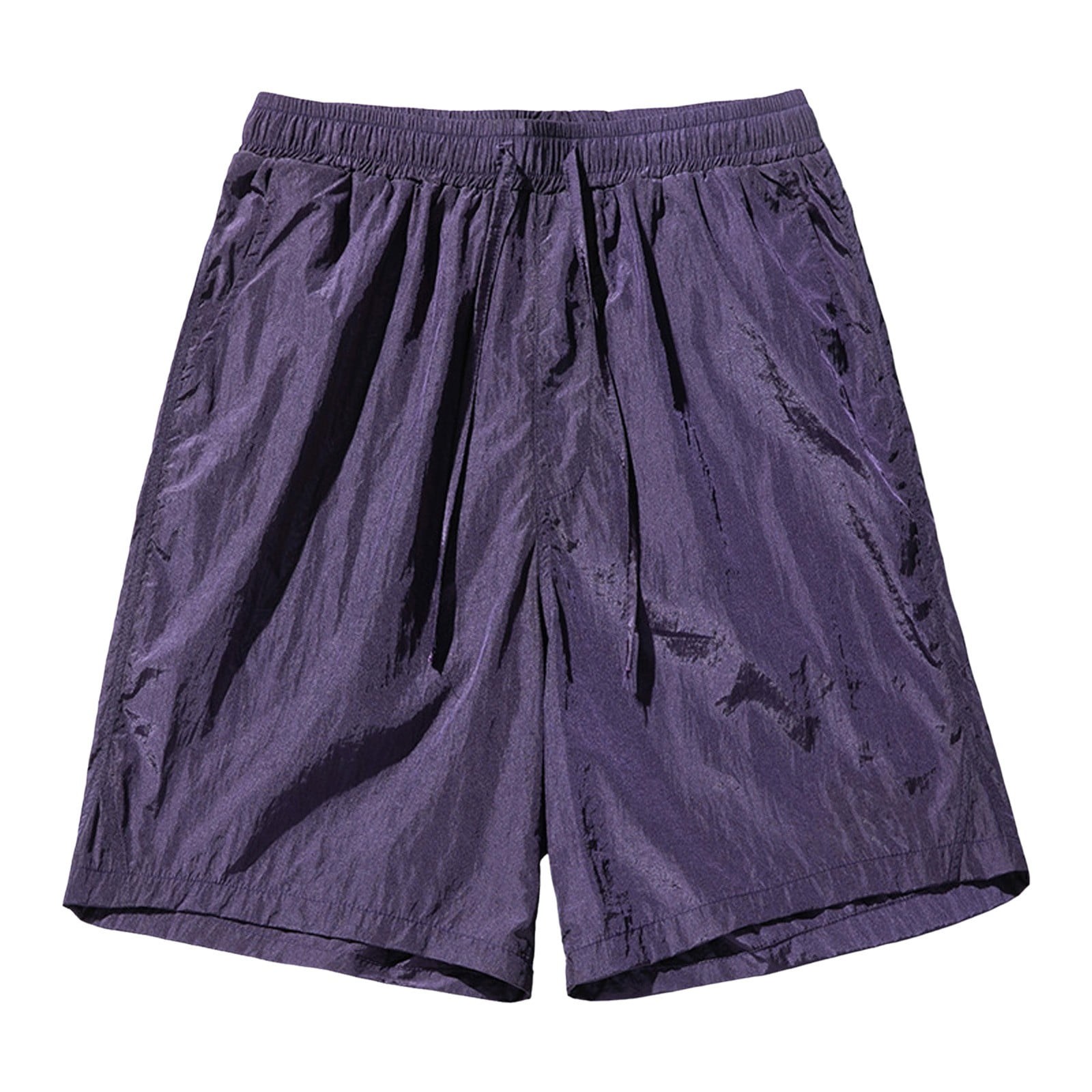 EHRWE Mens Casual Elastic Waist Cargo Short Male Summer Slightly ...