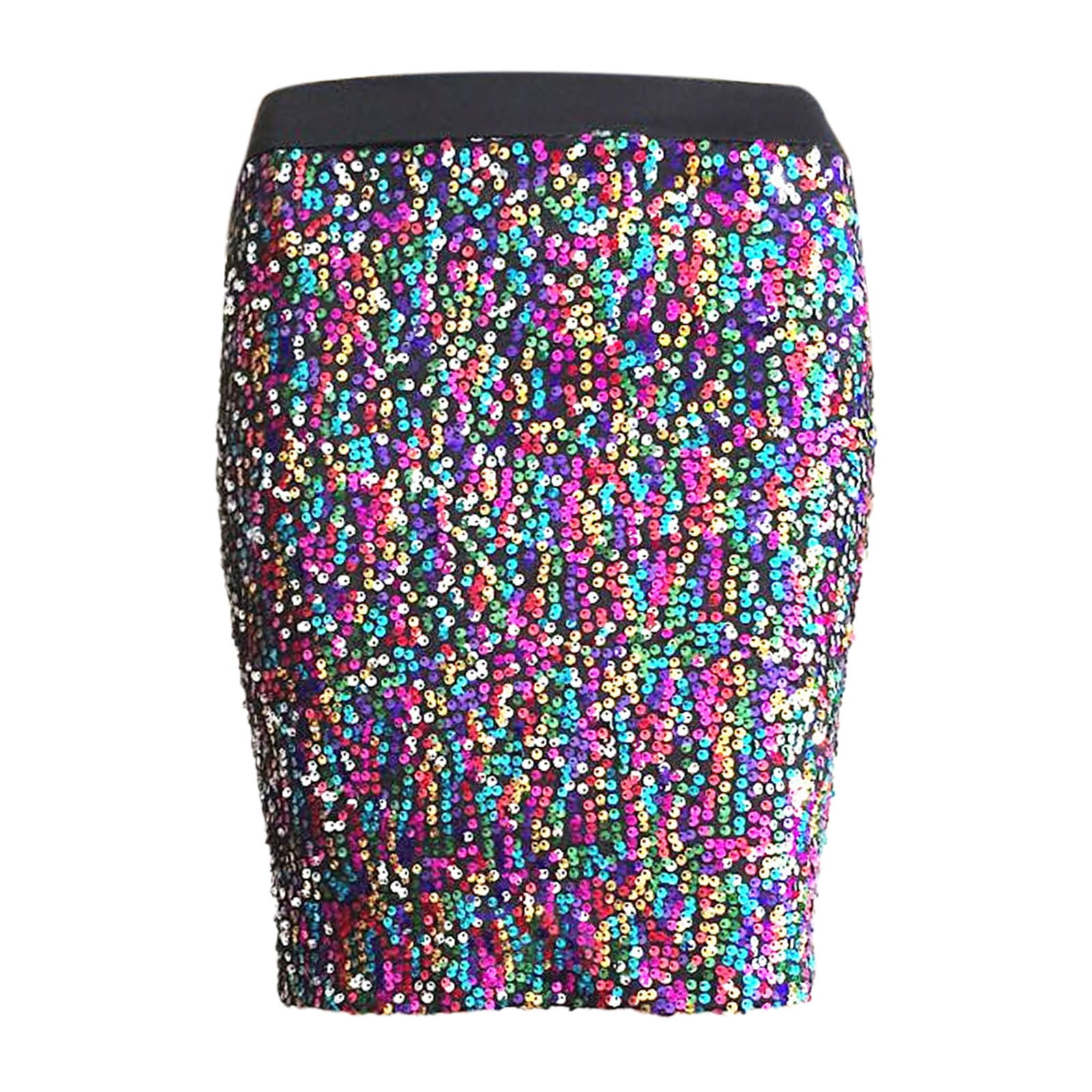 EHRWE Skirts For Women Ladies Dance Performance Skirt Sequins Fine Flash Cheerleader Tutu Skirt ...