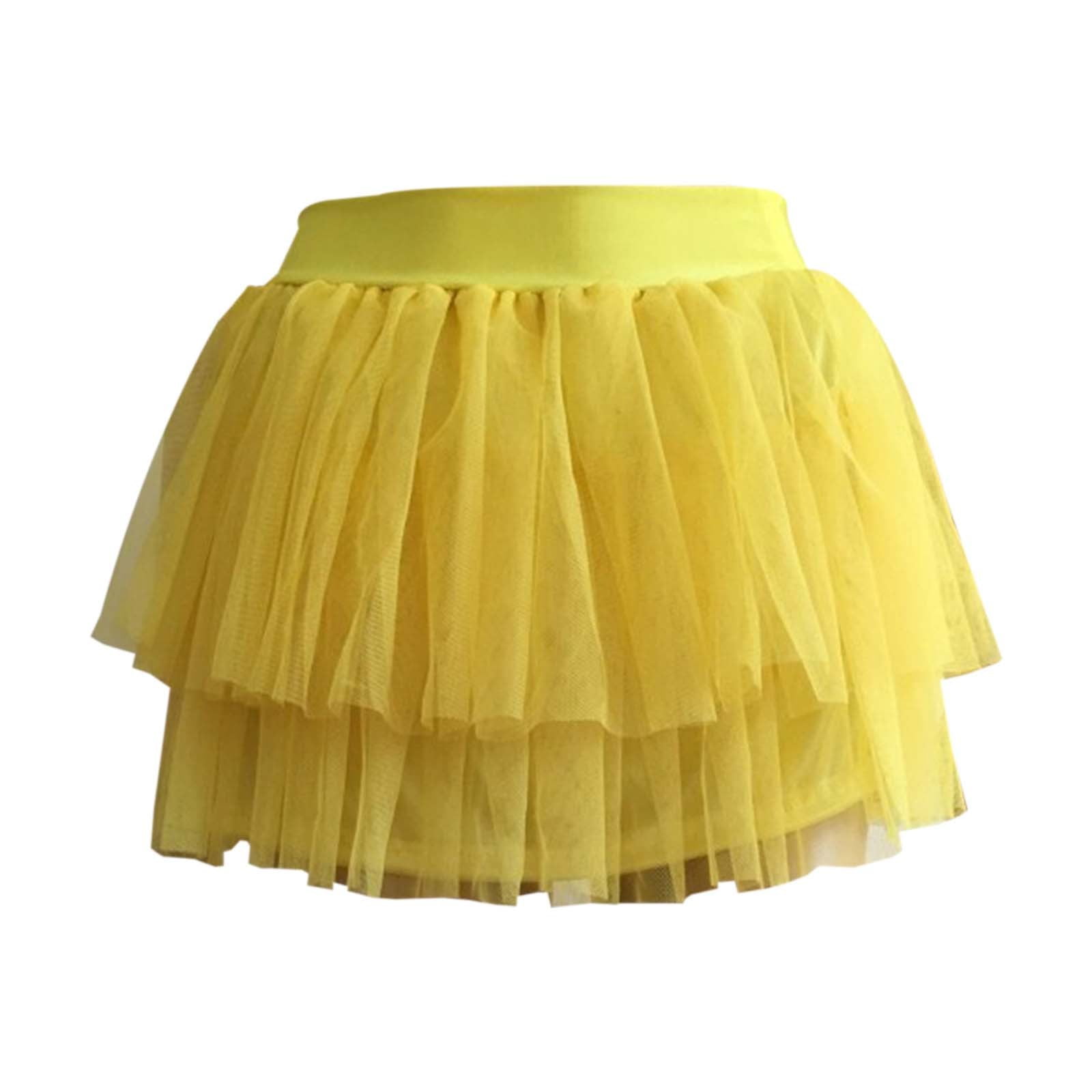 EHRWE Skirts For Women Pleated A Line Short Skirt Mesh Half Skirt ...