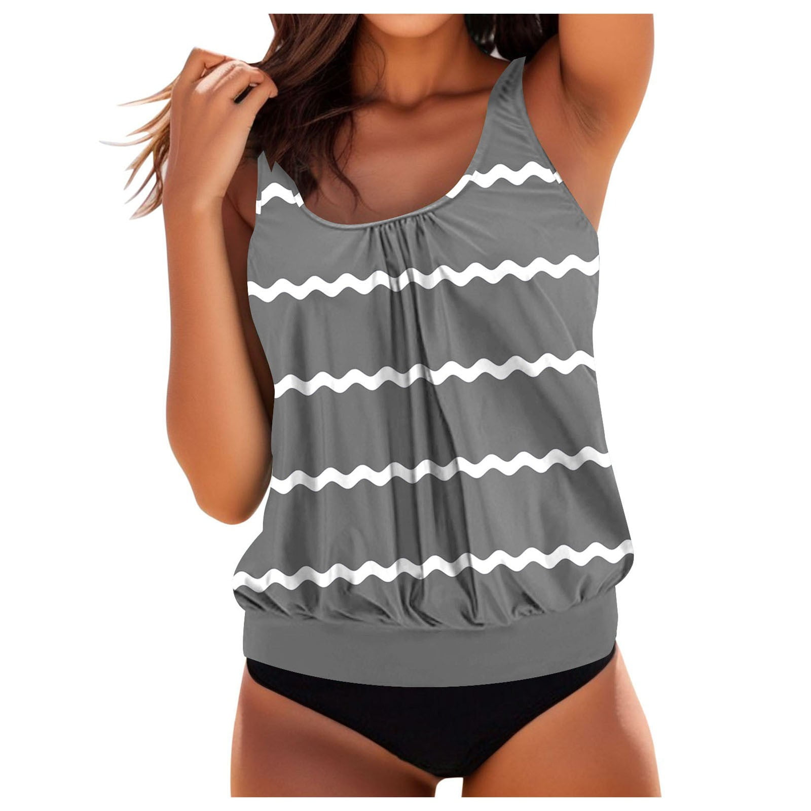Ehrwe Swimsuit Set For Women Sexy Tassel Bra Sling Mesh Three Piece