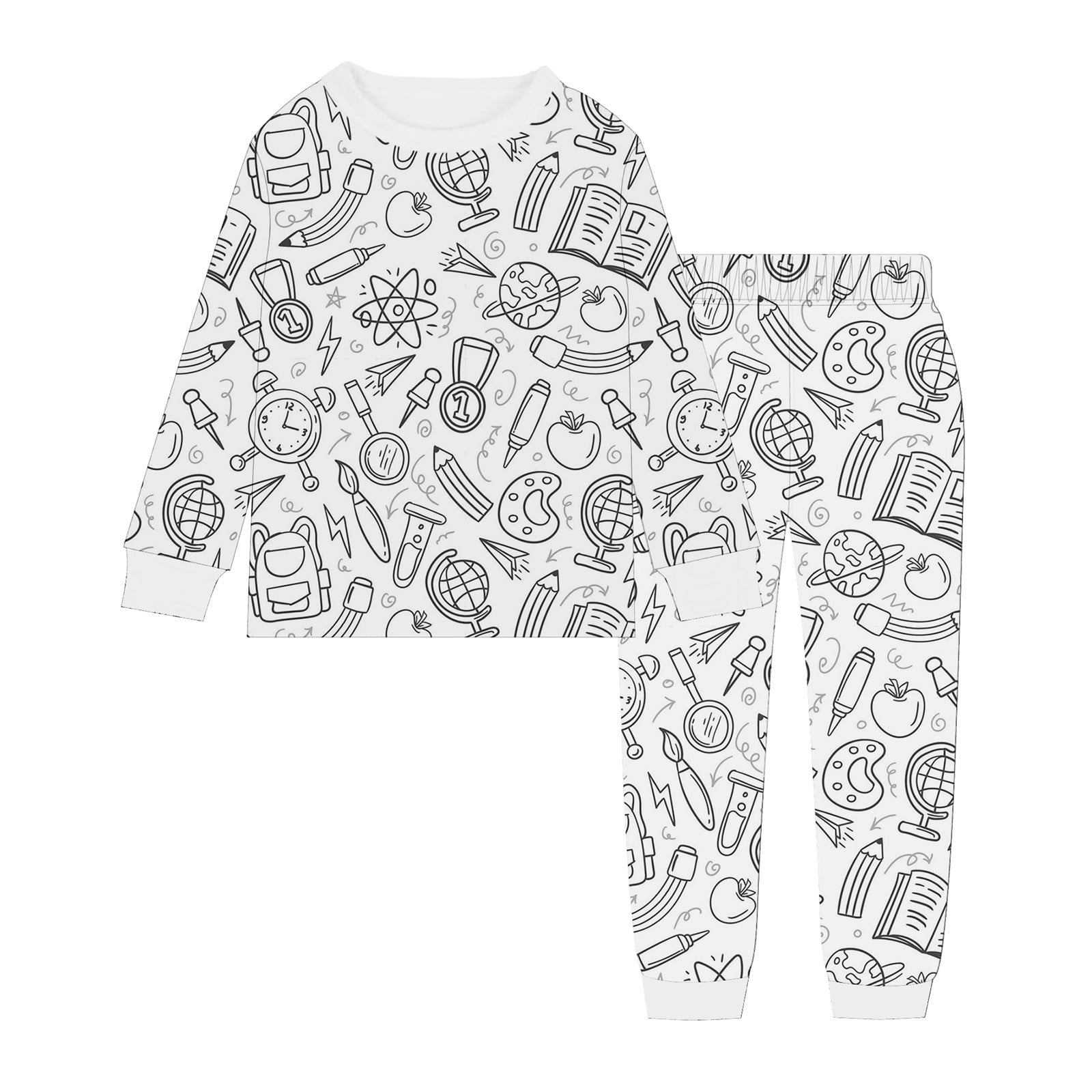 EHRWE Toddler Girl Pajamas Kid Diy Hand Painted Homewear Set Colouring ...