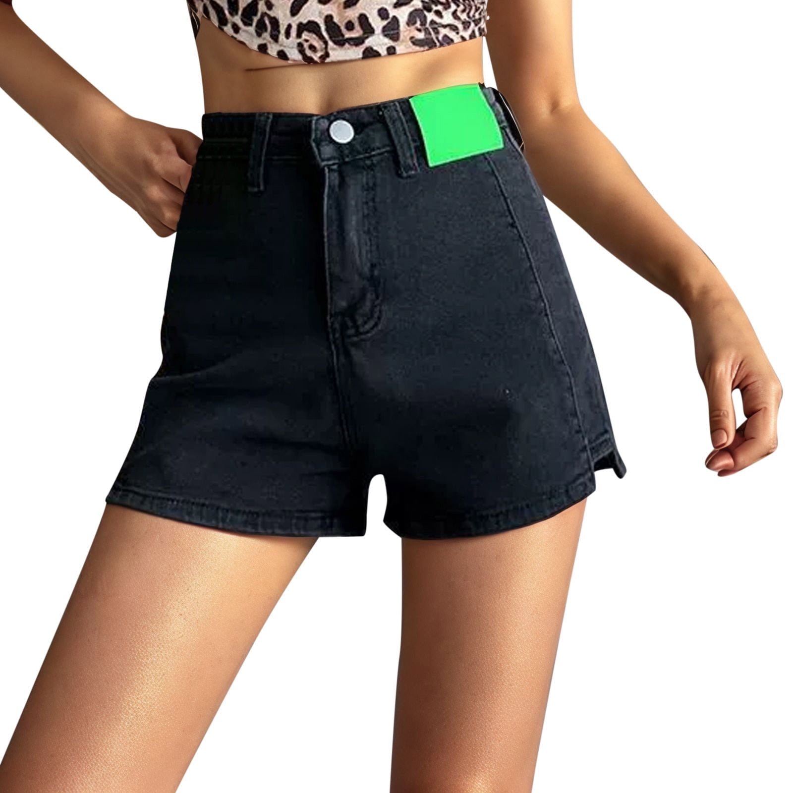 EHRWE Womens Casual Pants Jean Shorts For Women High Waisted Casual ...