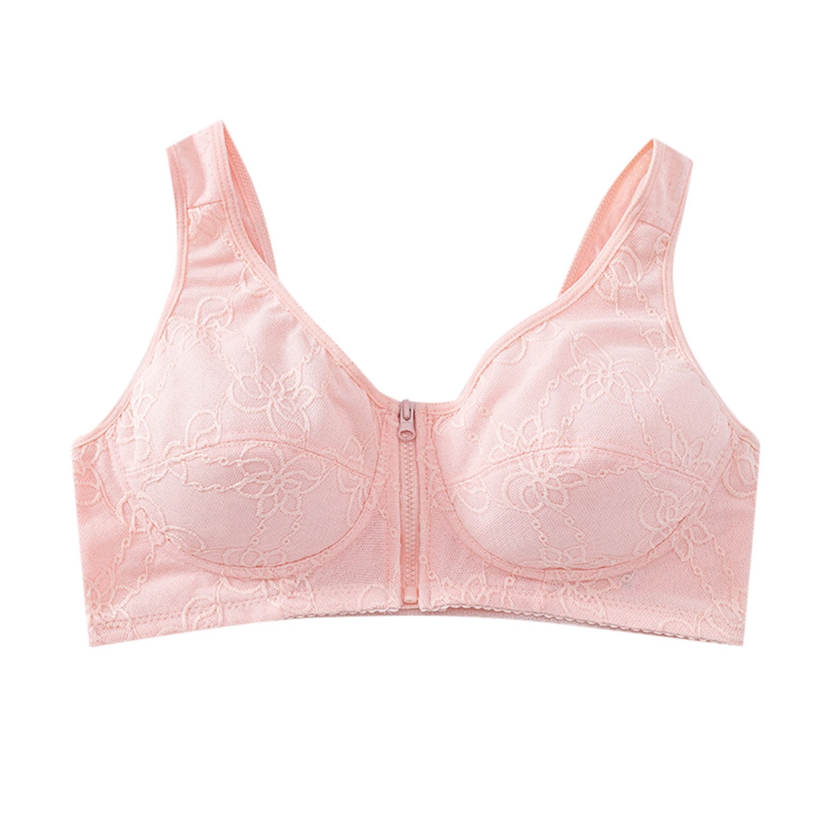 EHRWE Womens Push Up Bras Front Zipper Lace Edge Wirefree Movement ...
