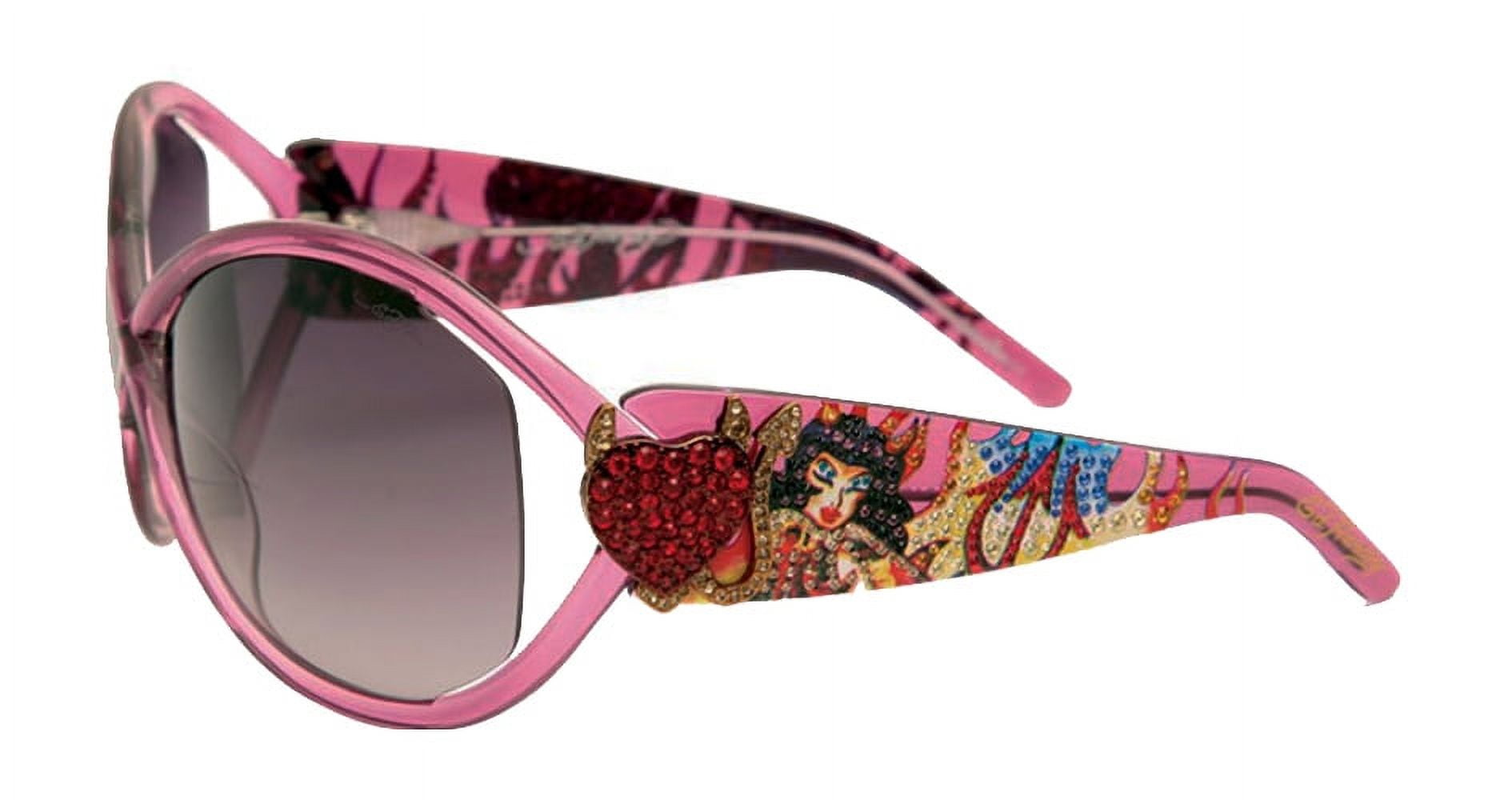 EHS-048 Pinup Devil Sunglasses - Pink Saphire - Walmart.com