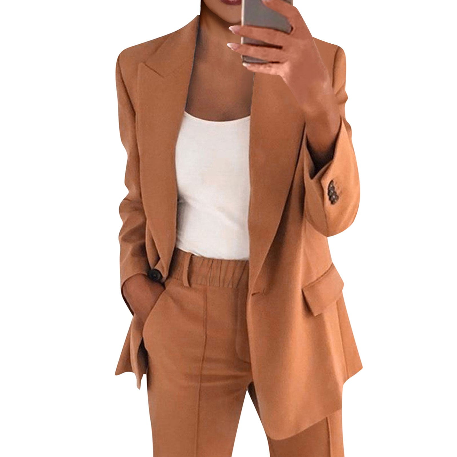 EHTMSAK Blazer Sets Women 2 Piece Outfits Business Casual Outfits 2024 ...