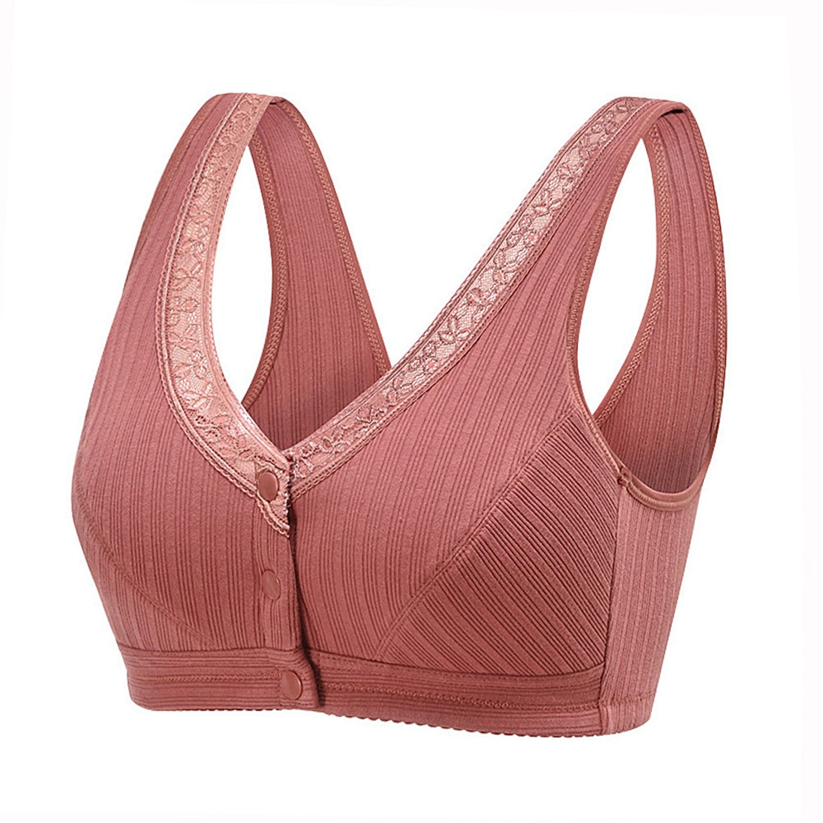 Ehtmsak Everyday Cozy Bras Middle Aged Elder Woman Floral Wirefree Bra