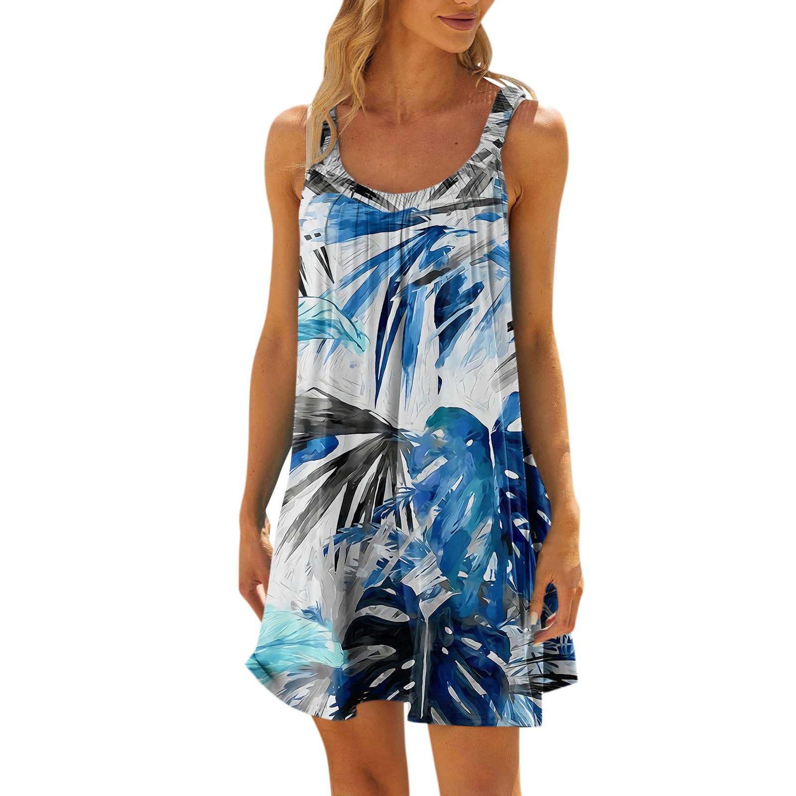 EHTMSAK Hawaiian Dresses for Women Luau Tropical Casual Sundresses 2024 ...