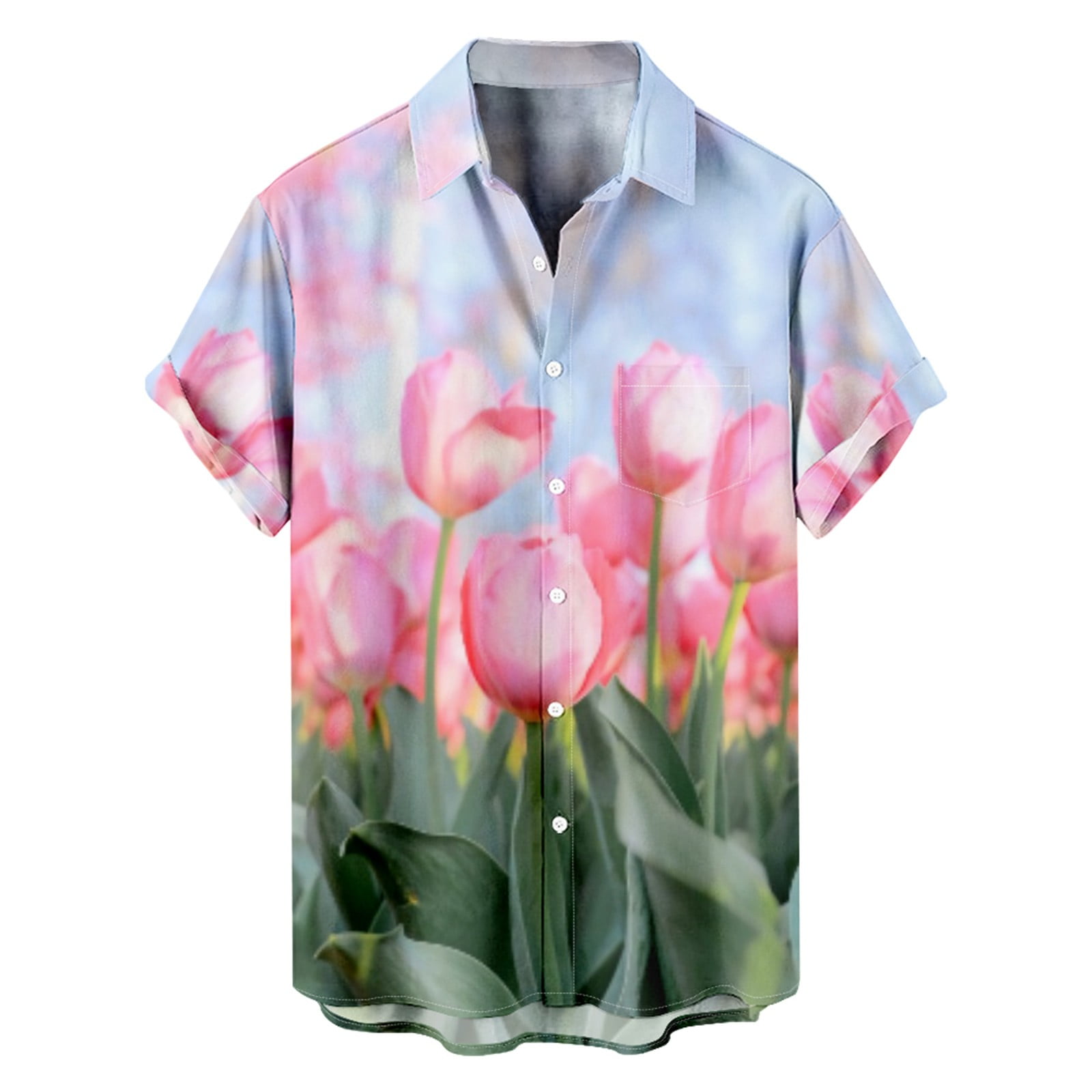 EHTMSAK Hawaiian Shirts for Men Funny Button Down Short Sleeve Tropical ...