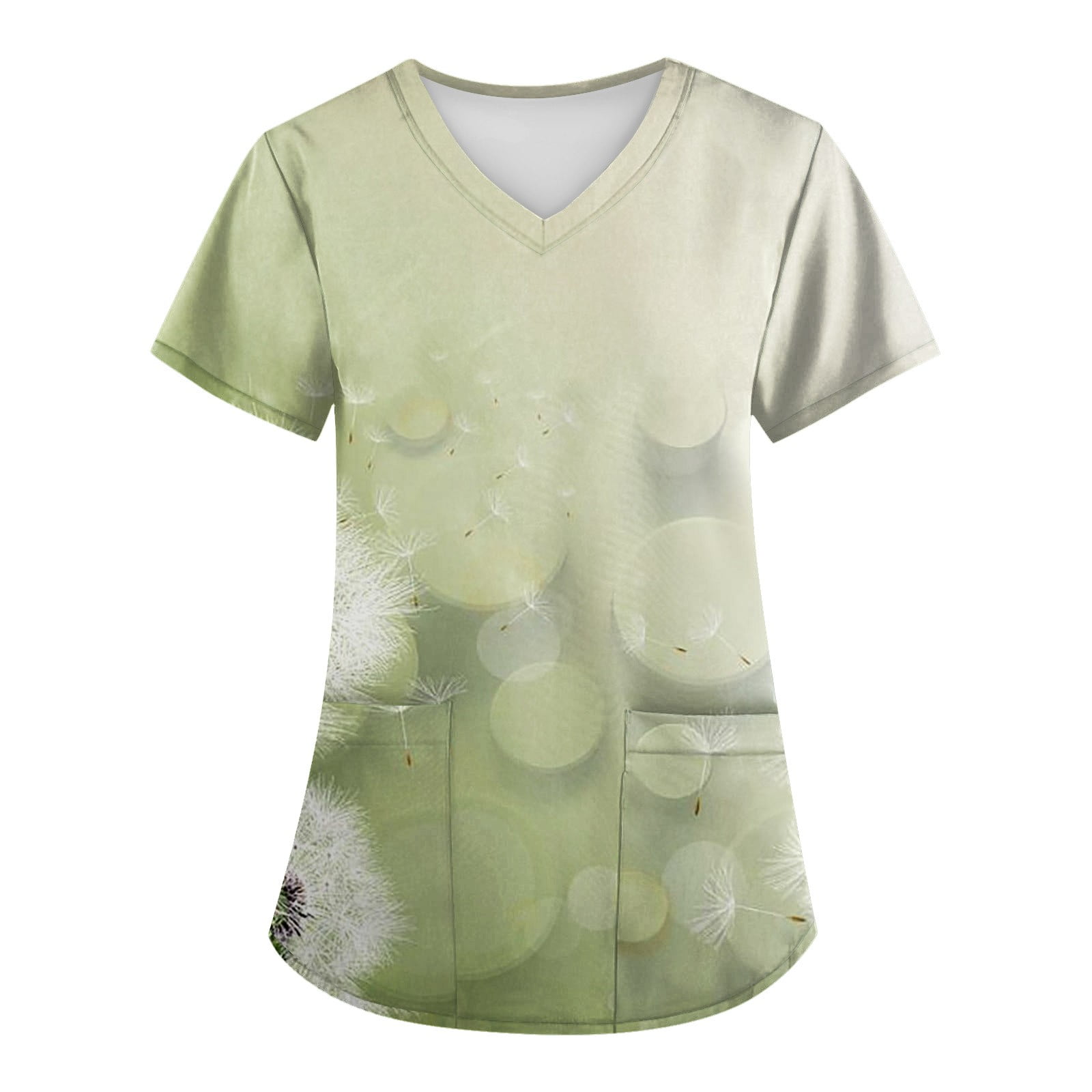 EHTMSAK Nurse Tops Scrubs for Women Plus Size Floral with Pocket Women ...