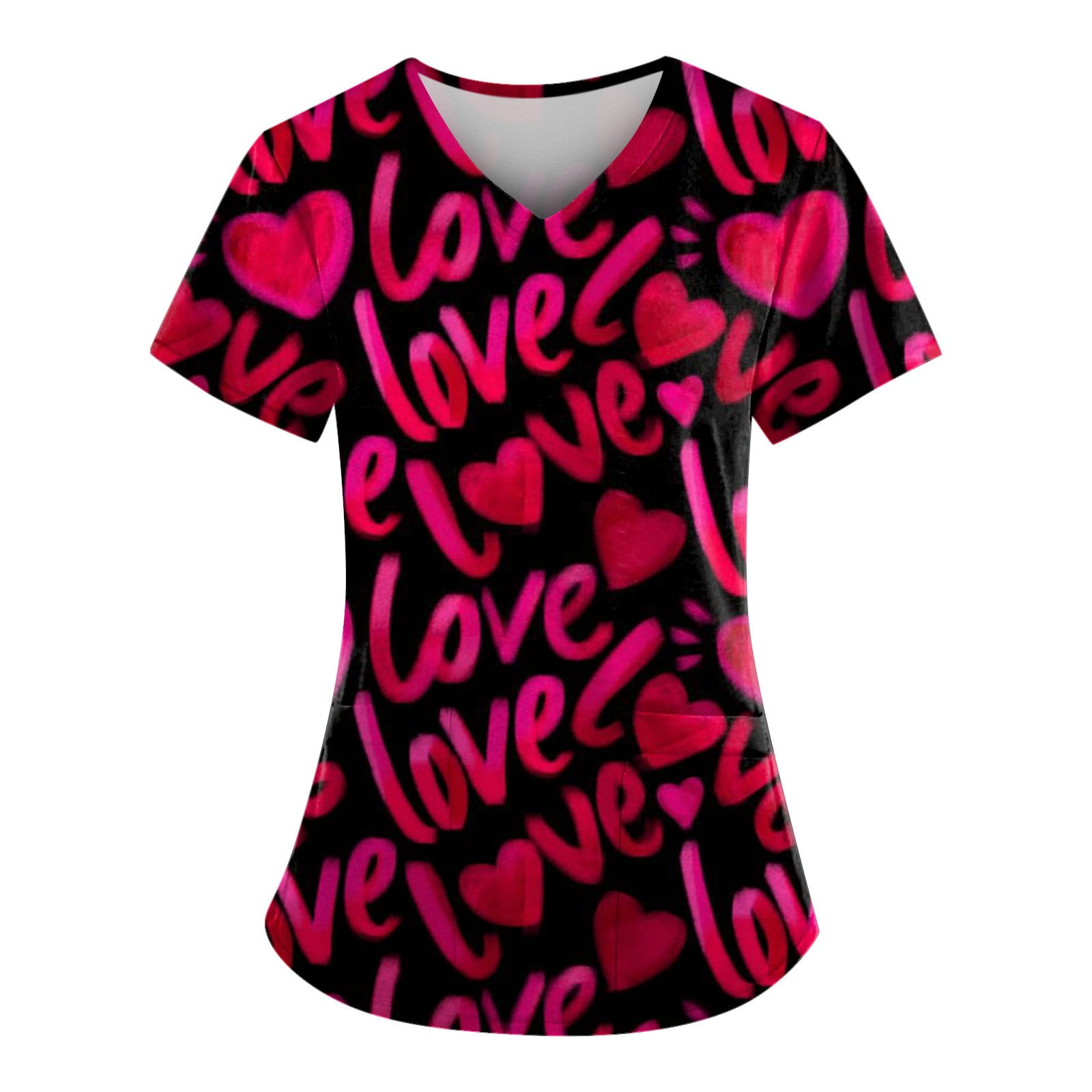 EHTMSAK Panda Scrubs Tops for Women with Characters Cartoon Short ...