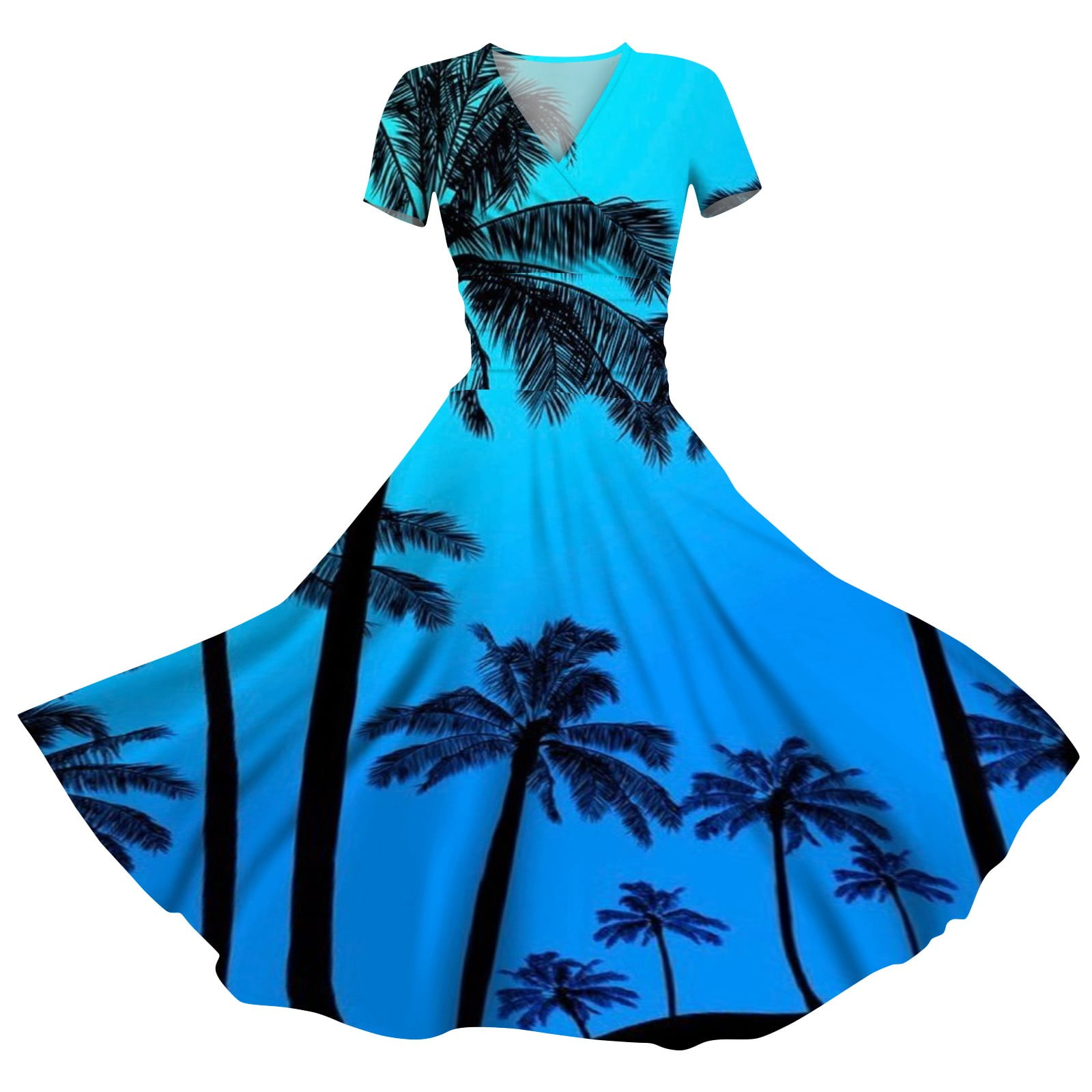 Ehtmsak Plus Size Summer Dresses For Curvy Women Elegant Wrap V Neck