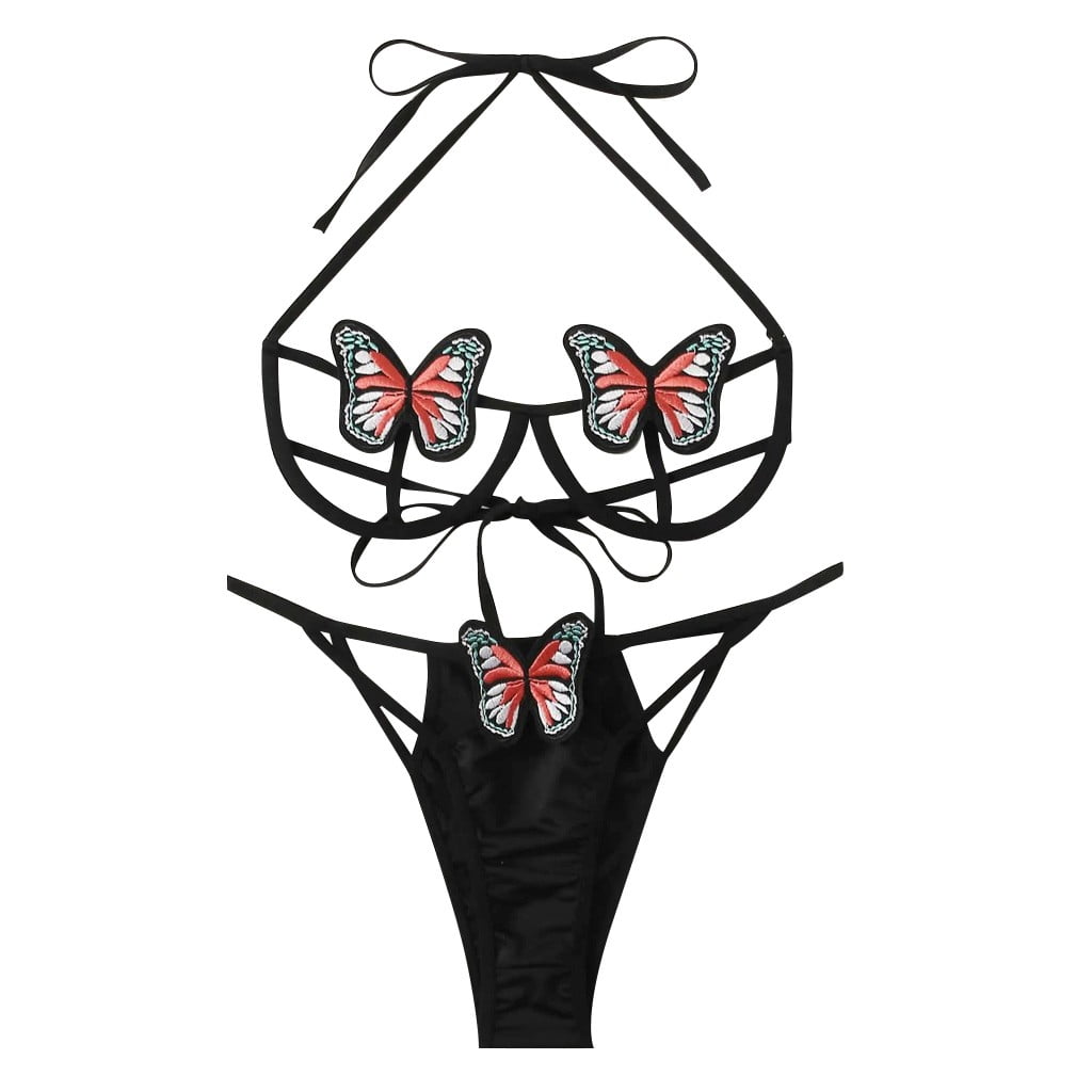 Ehtmsak Sexy Lingerie Set Women Crothless Xl Womens 2 Piece Floral
