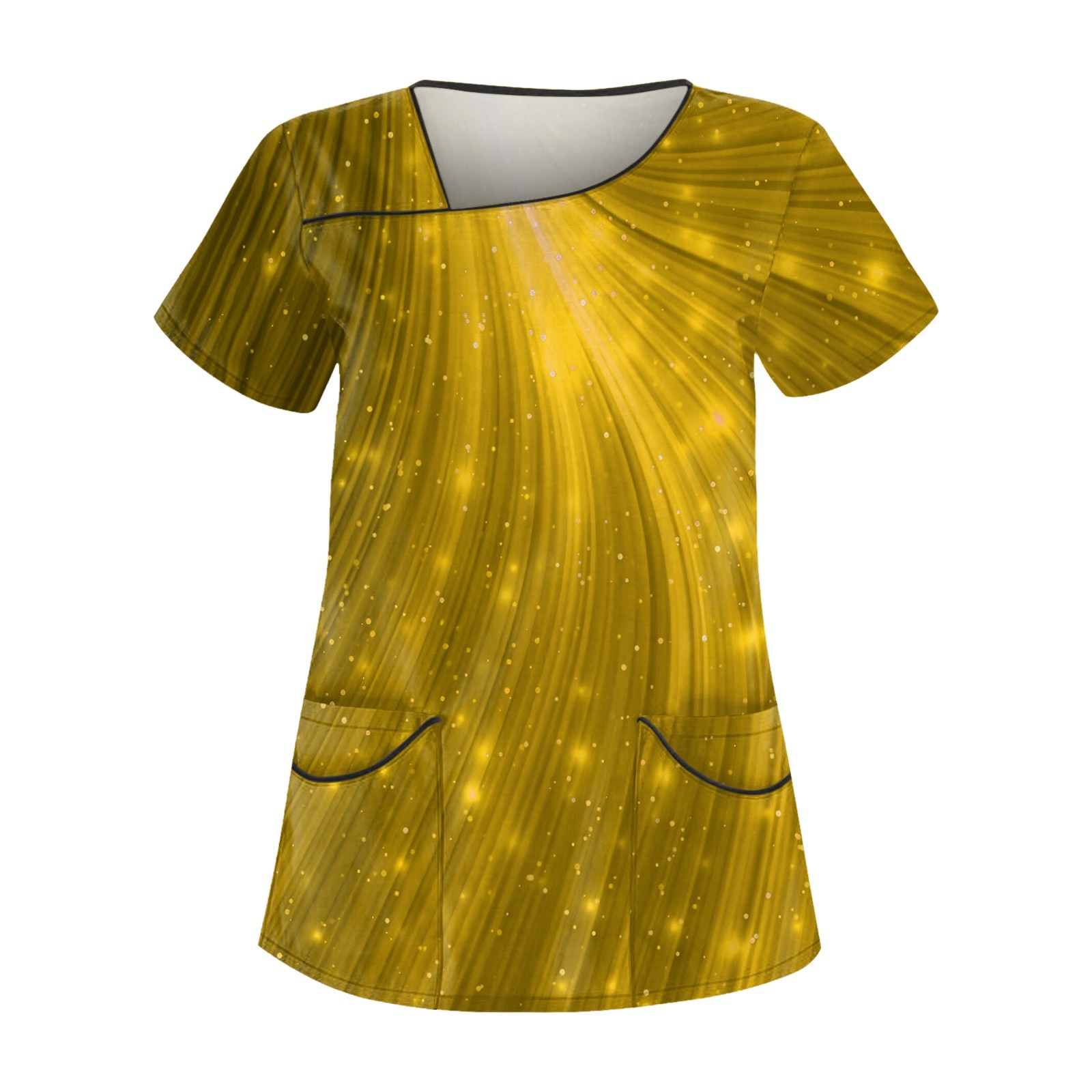 EHTMSAK Striped Scrubs Top for Women Graphic Trendy Workwear V Neck ...