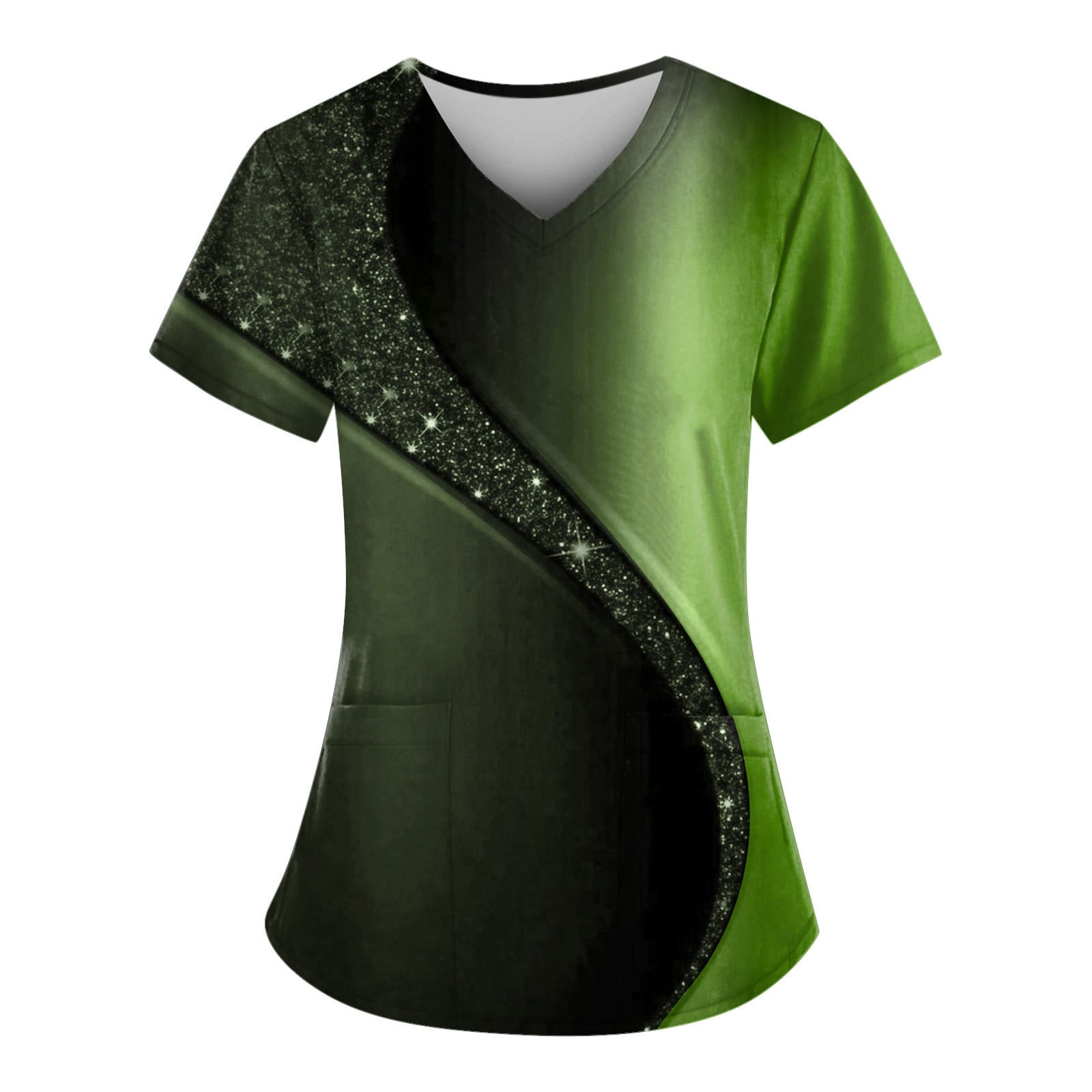 EHTMSAK Tie Dye Scrubs Shirts for Women Graphic Trendy Nurse V Neck ...