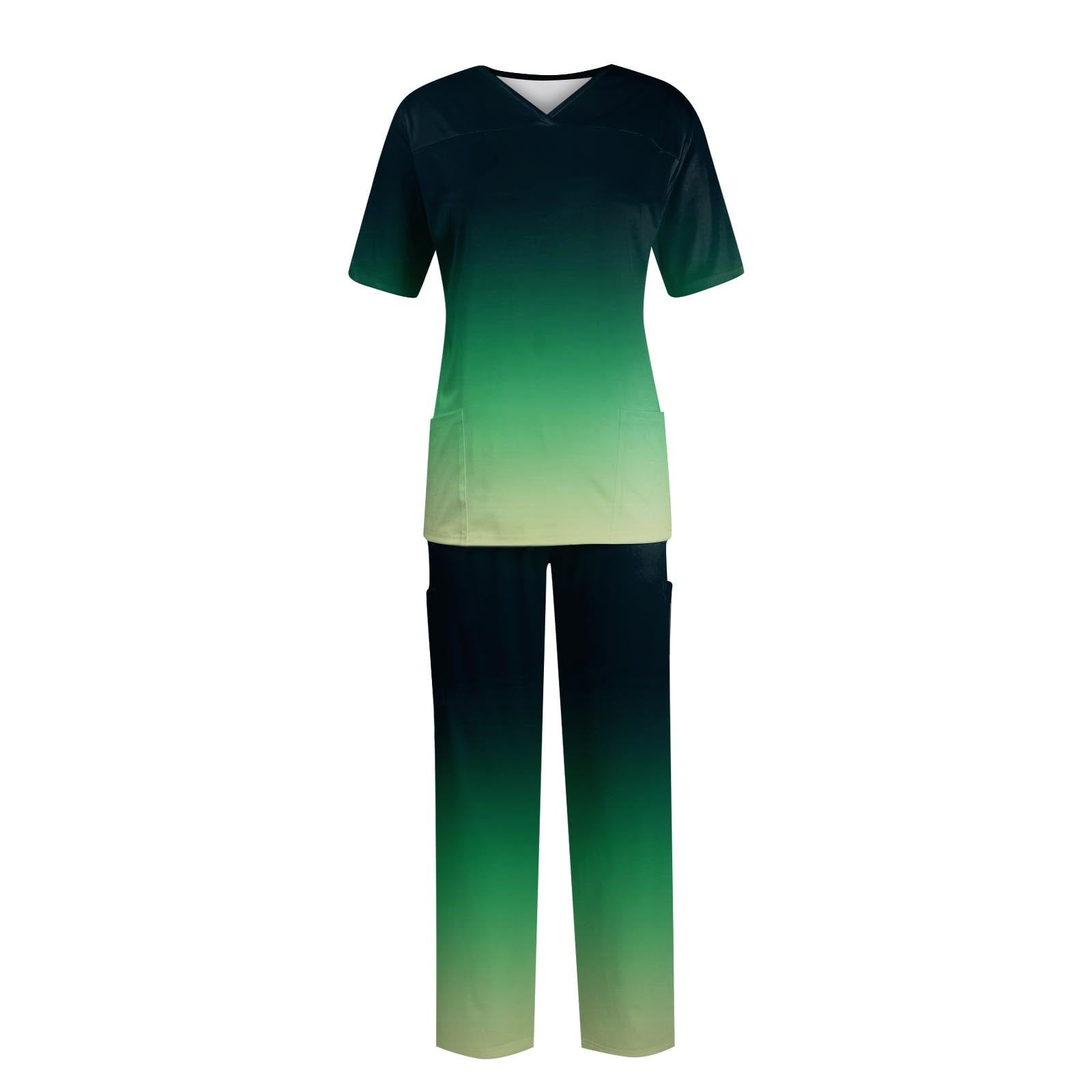 EHTMSAK Uniform Scrubs Sets Women Tie Dye Medical with Pockets Wrokwear ...