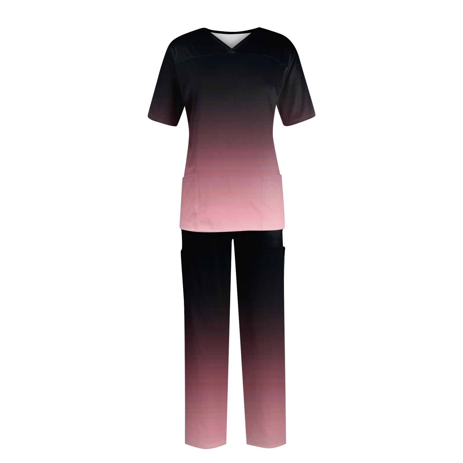 Ehtmsak Uniform Scrubs Sets Women Tie Dye Medical With Pockets Wrokwear