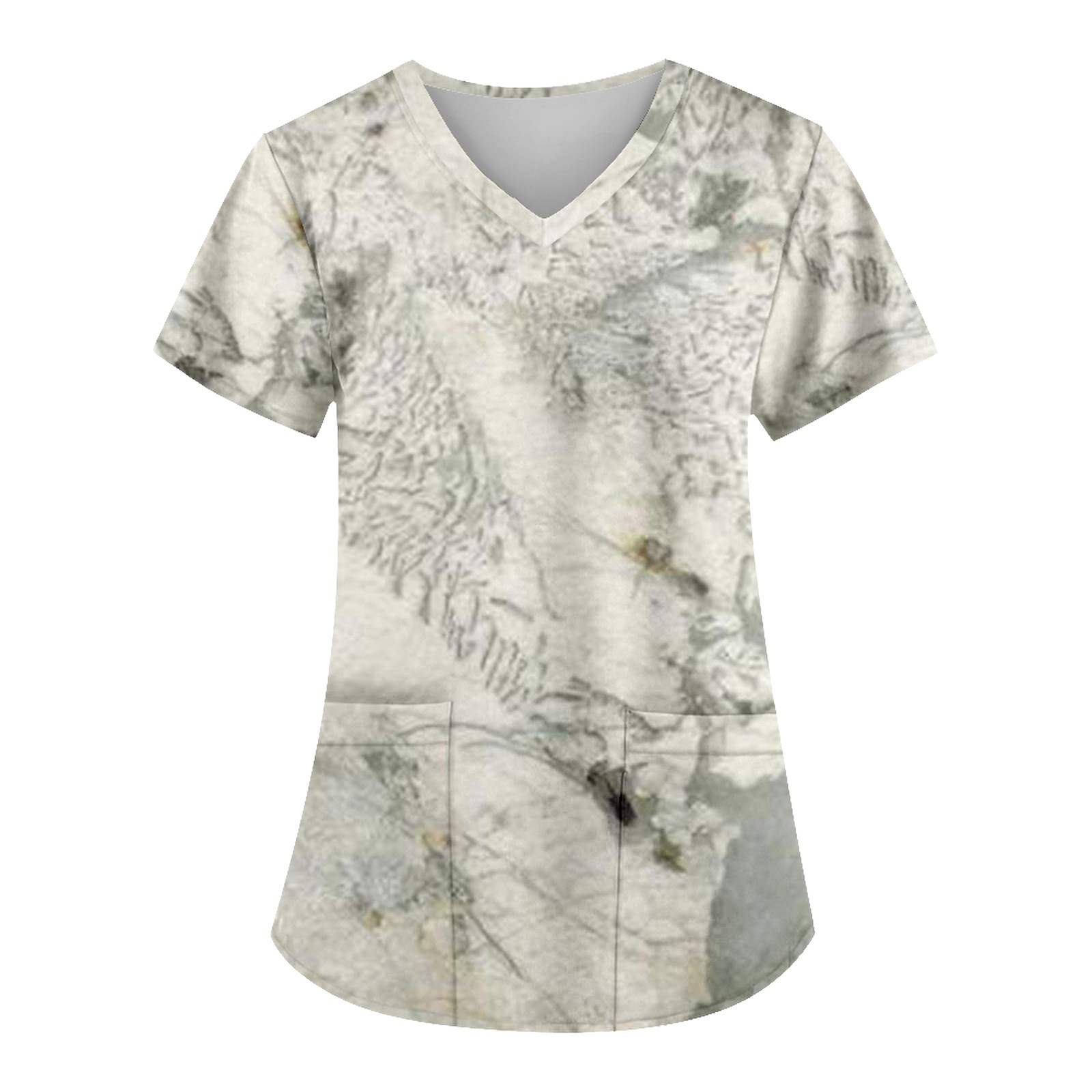 EHTMSAK Women's Working Uniform Nursing Uniform Scrubs Top Floral with ...