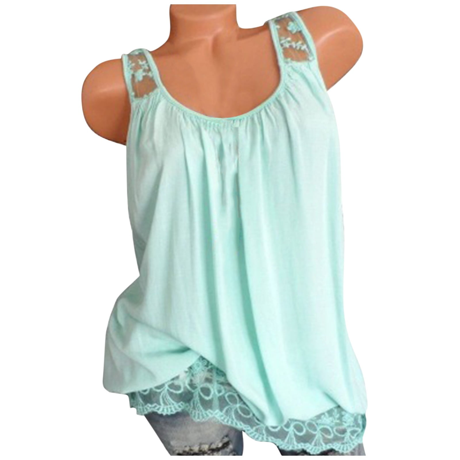 EHTMSAK Work Tops for Women Office Professional Plus Size Sleeveless ...