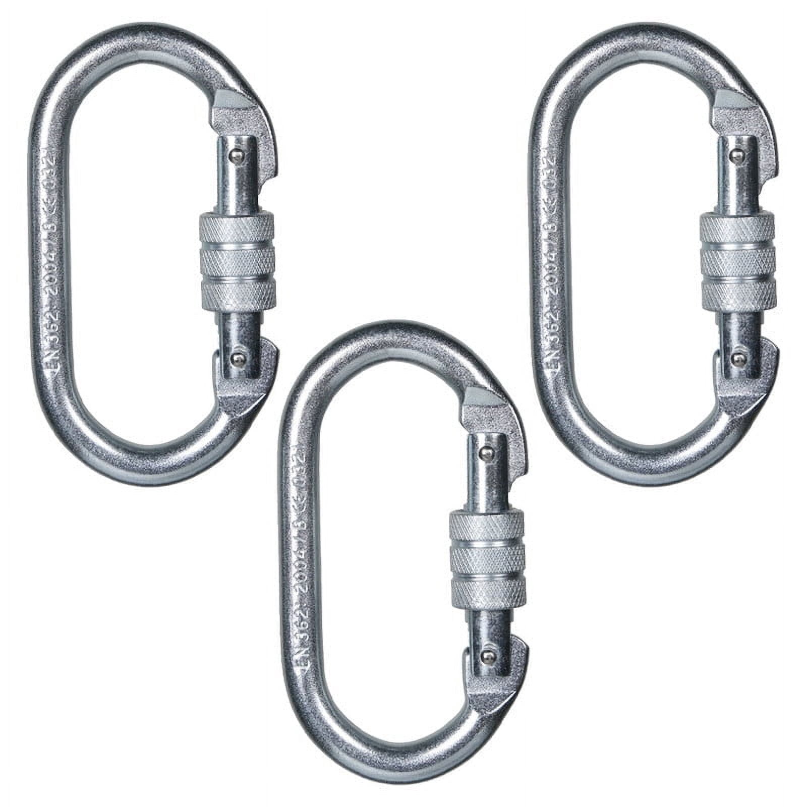 EHUJGNAUG 3 Pack Climbing Carabiner Hook with Screwgate for ...