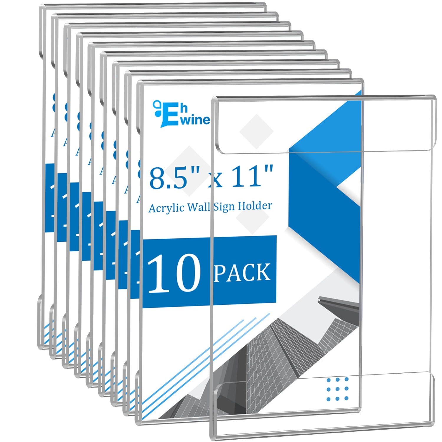 EHWINE 10 Pack 8.5x11 Wall Mount Acrylic Sign Holder, Wall Signs Photo ...