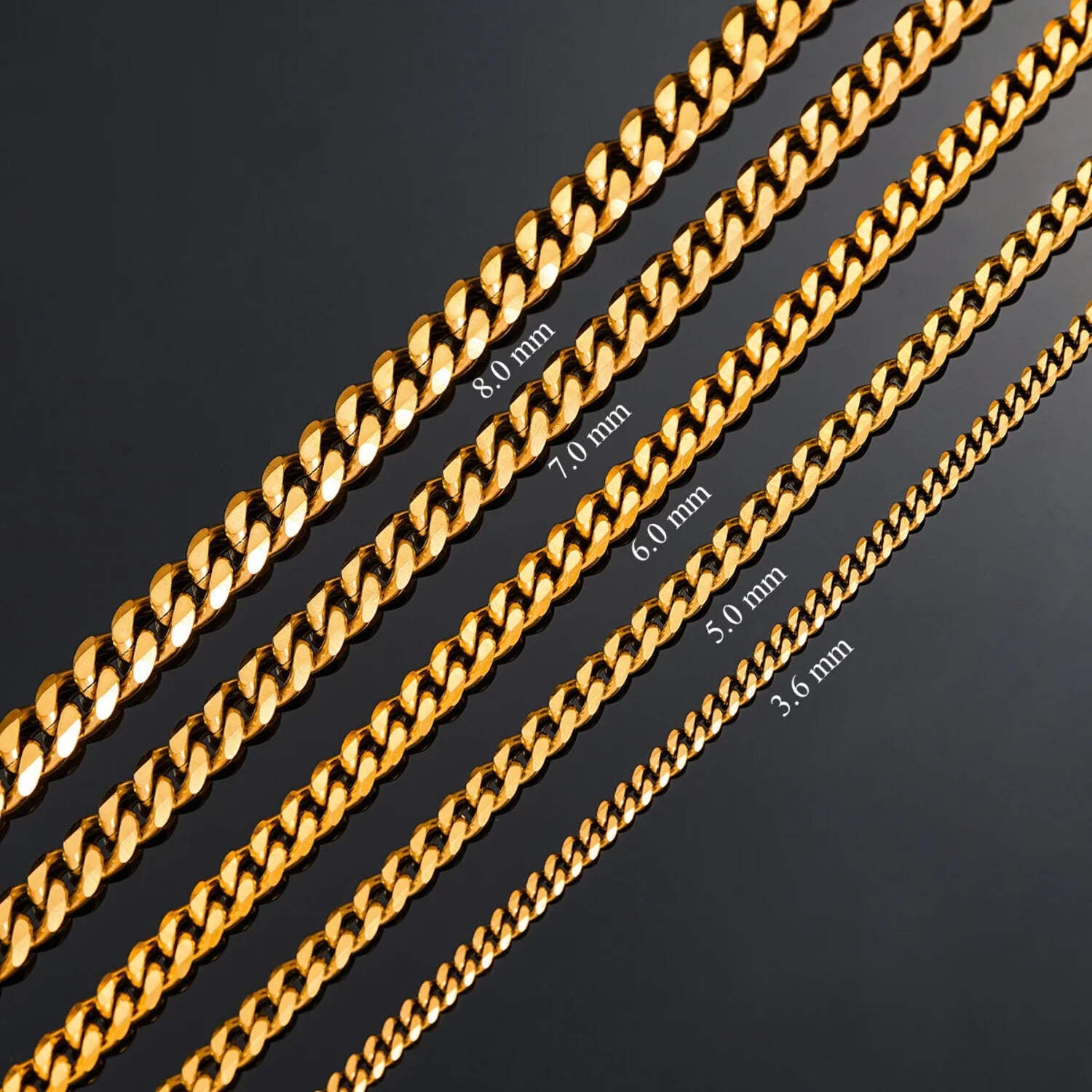 EHub Direct Gold Stainless Steel Cuban Link Chain for Men Boys ...