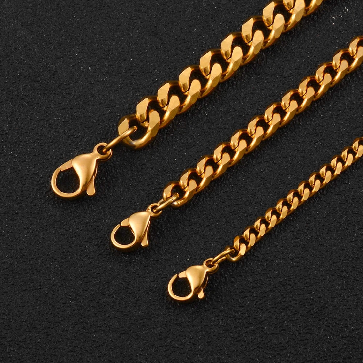 EHub Direct High-Quality Waterproof Black Cuban Chain Necklace in ...