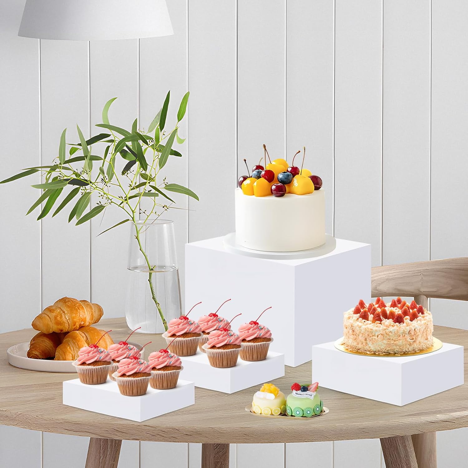 EI 8Pcs Acrylic Buffet Risers, High-end Classic Food Display Riser for ...