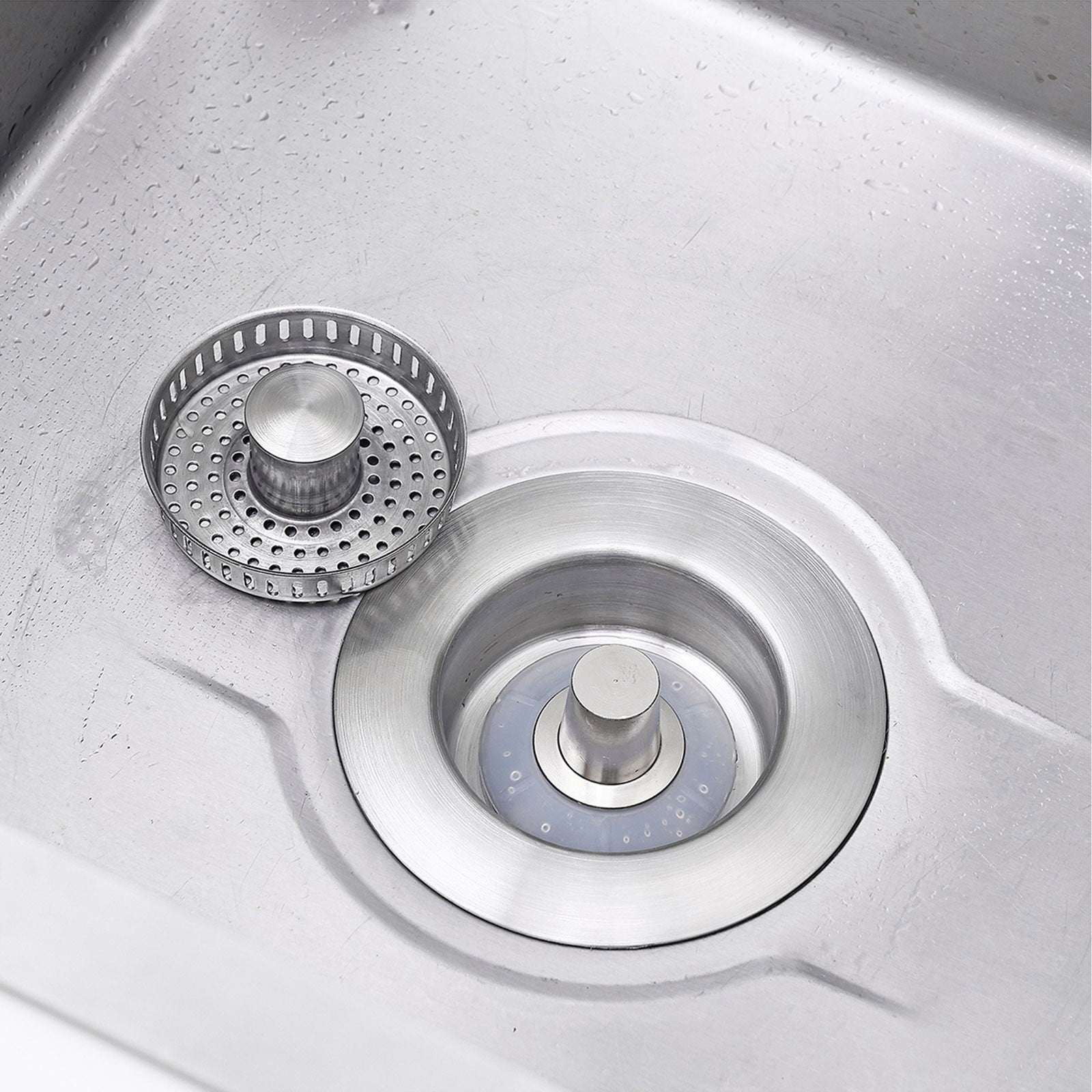 EIALIVE Strainers Stainless Steel Kitchen Drain Strainer With Spring ...