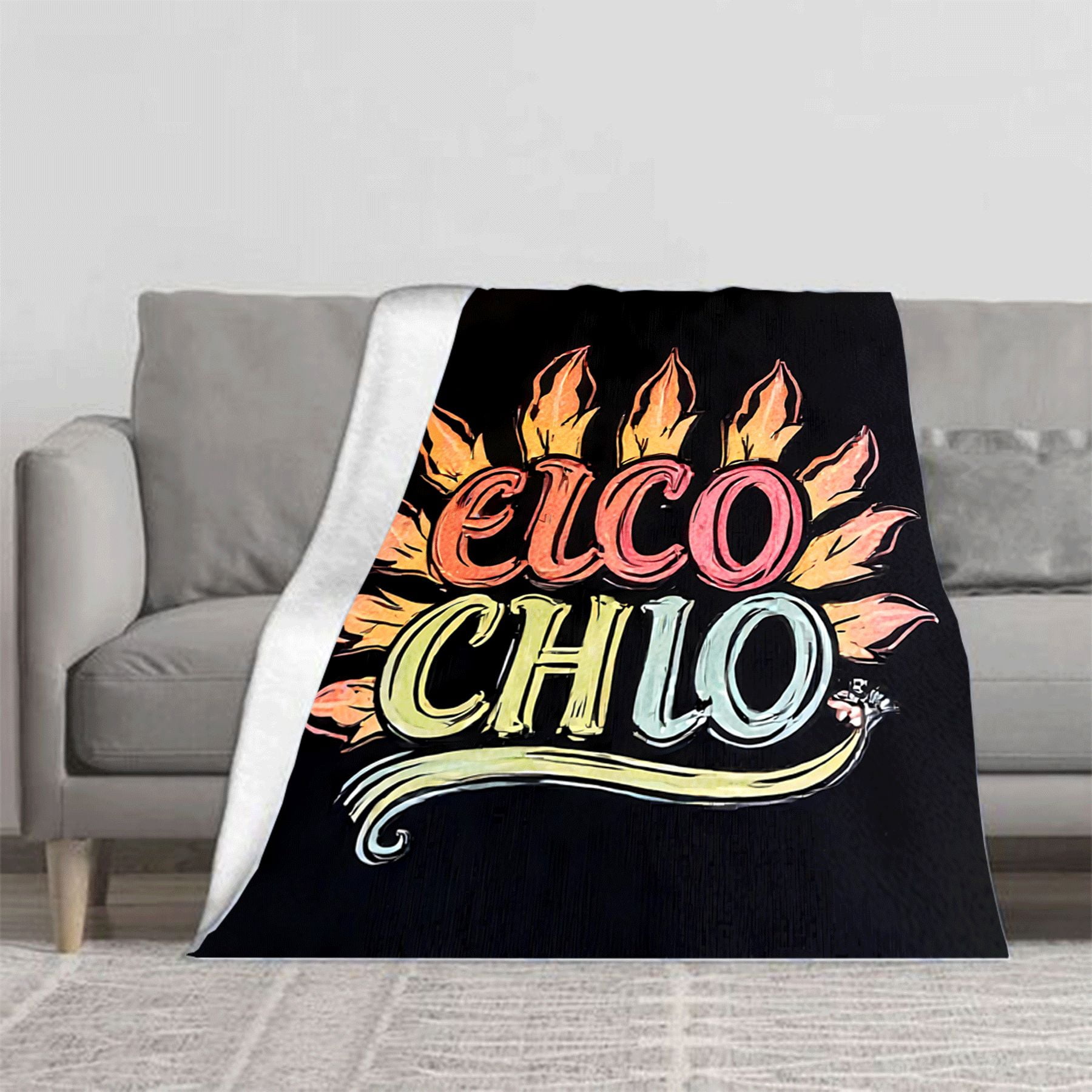 EICO CHIO Vibrant Flannel Blanket - Soft Cozy and Warm with Fiery Flame ...